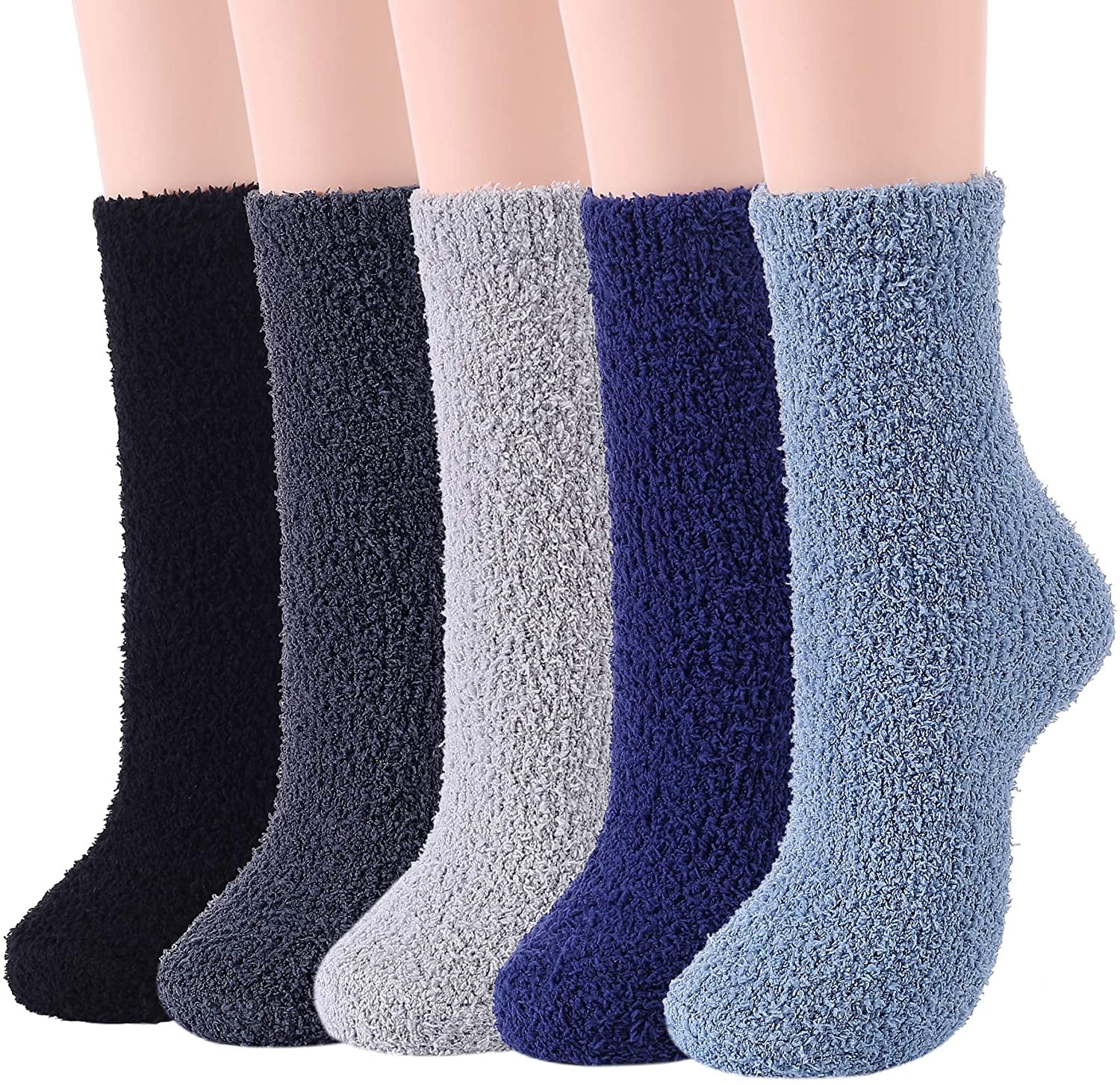 Zando Women's Ultra Soft Fuzzy Winter Slipper Socks, Cozy Plush Crew ...