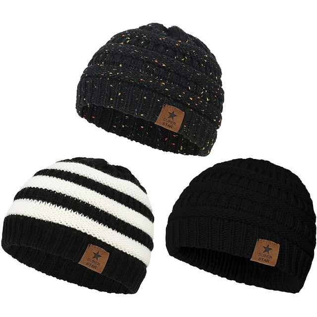 Zando Kids Beanie Hat Warm Toddler Beanies Soft Beanie for Boys Girls ...