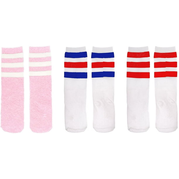 Zando Kids Toddler Soccer Socks Knee High Tube Socks Three Stripes ...