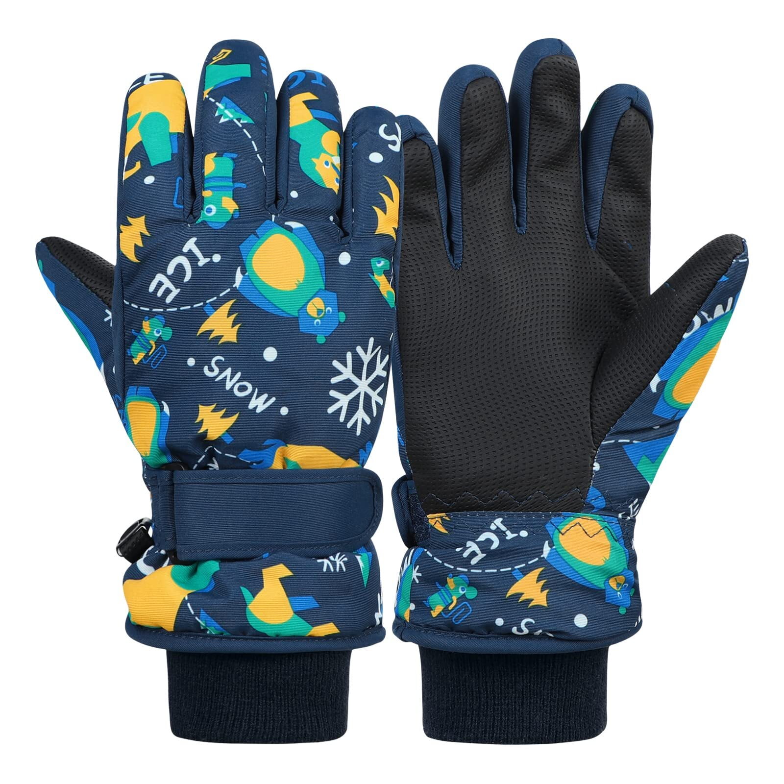 Zando Kids Winter Gloves Waterproof Ski Gloves for Cold Weather Toddler ...