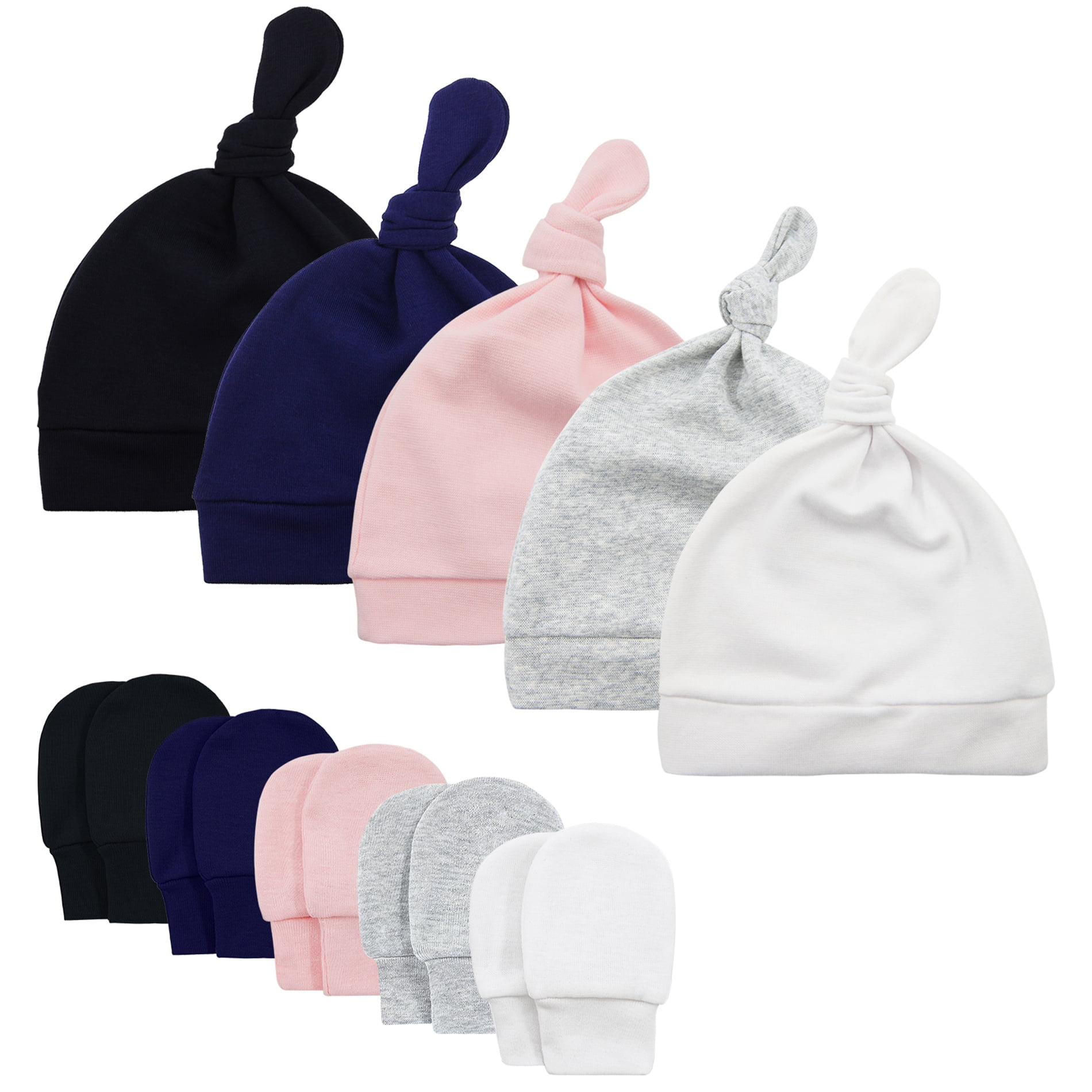 Zando Knot Warm Toddler Beanie Hats No Scratch Baby Mittens Newborn ...
