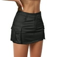 Zando Womens Low Waist Mini Cargo Denim Skort Slim Fit Skirts With