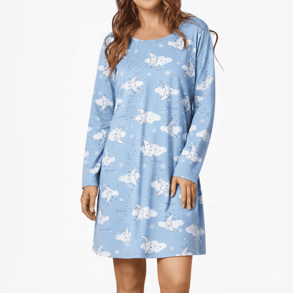 Zando Women's Warm Winter Long Sleeve Nightgown, Loose Cotton Sleep ...