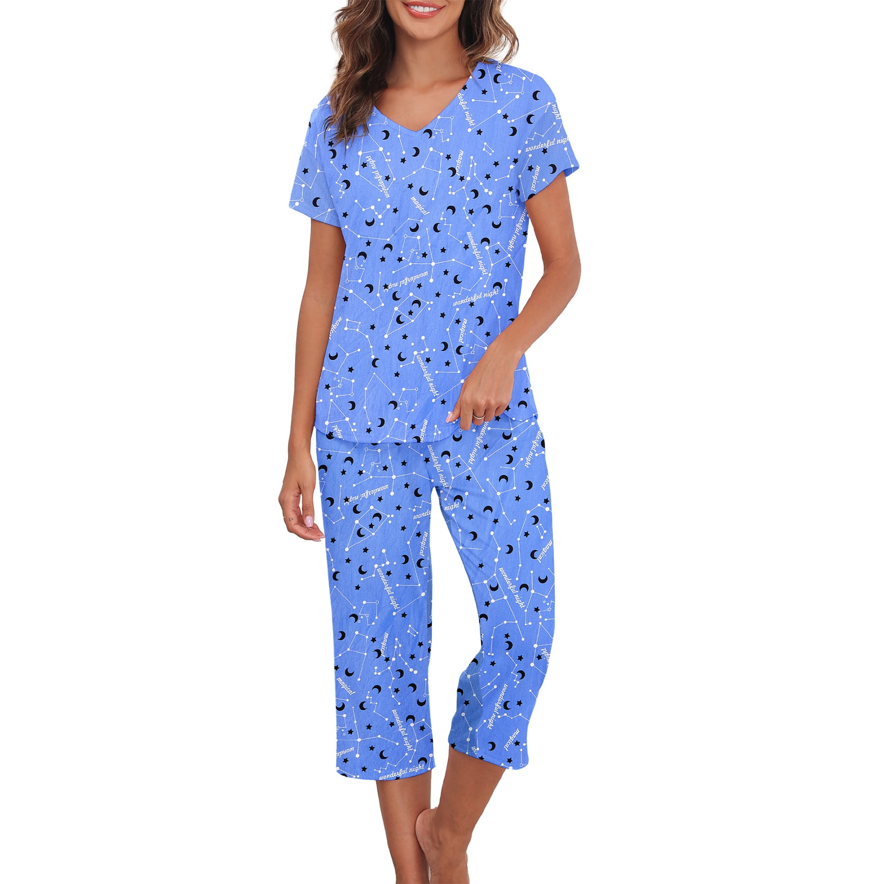 Zando Plus Size Womens Pajamas Set Casual Women's Sleepwear 2 Pack ...