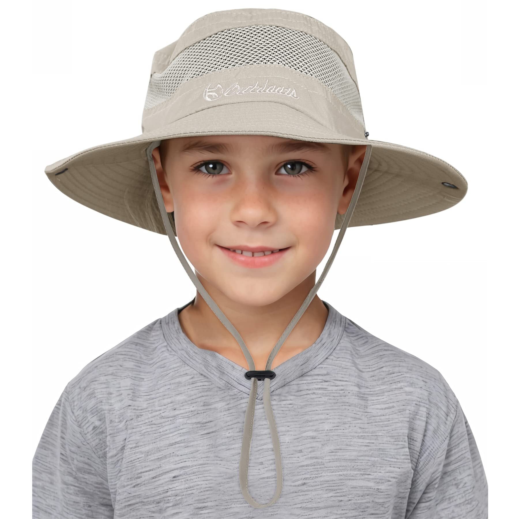 "Zando Kids Bucket Hat, Breathable UV Protection, Adjustable Wide Brim, Fits 20.9""-22 ...