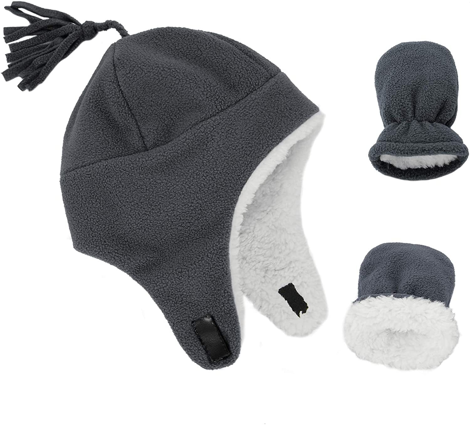 Zando Toddler Boys Winter Hats and Gloves Sets Warm Polar Fleece ...