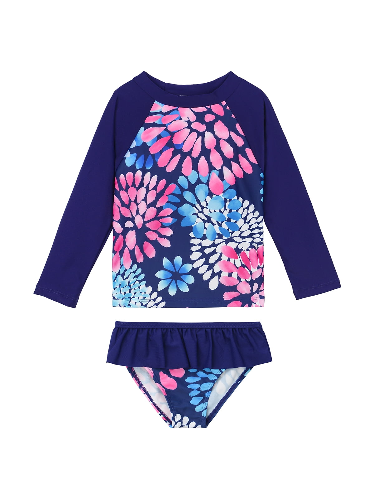 Zando Toddler Girl Rash Guard Sets Swimsuit Long Sleeve Top and Elastic ...