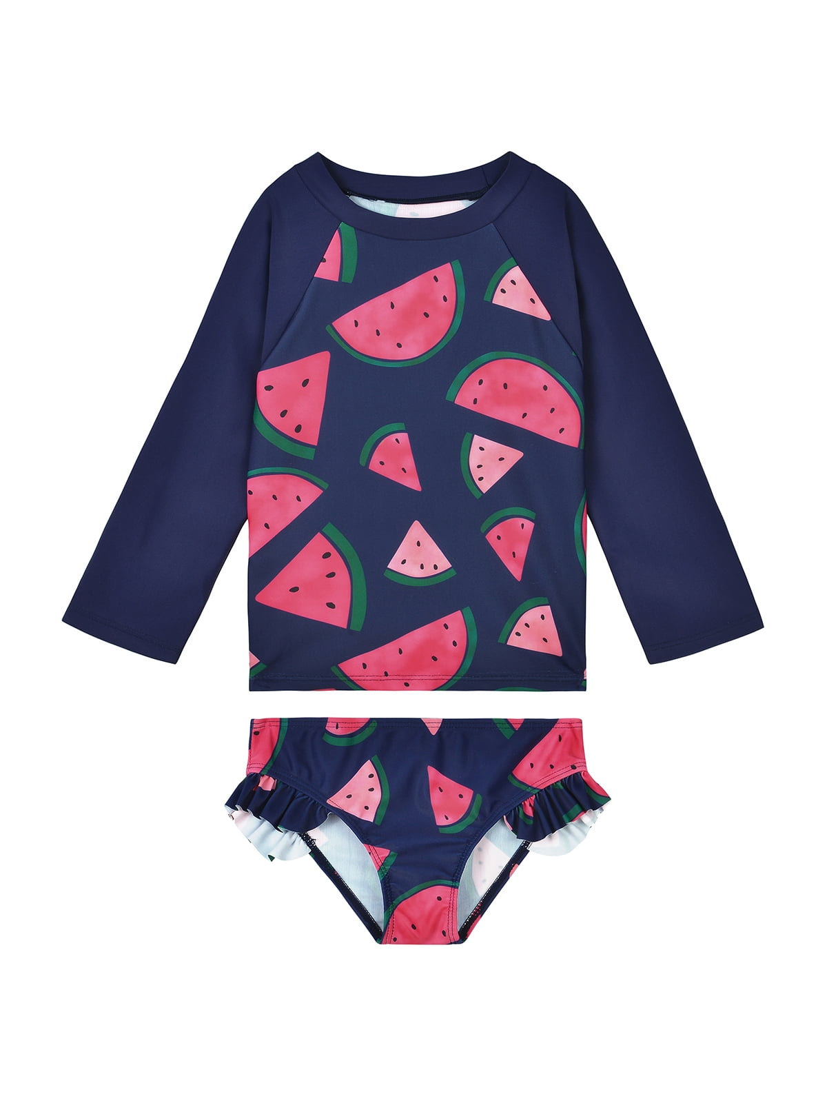 Zando Toddler Girl Rash Guard Sets Swimsuit Long Sleeve Top and Elastic ...