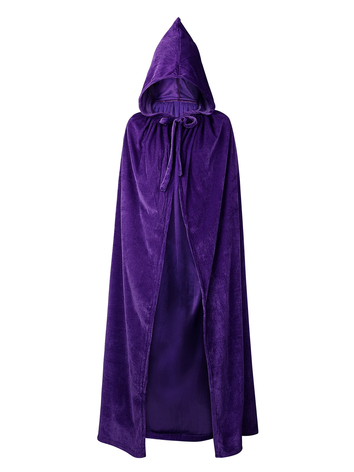 Zando Unisex Purple Cape Women Halloween Cloak with Hood Purple Hooded ...