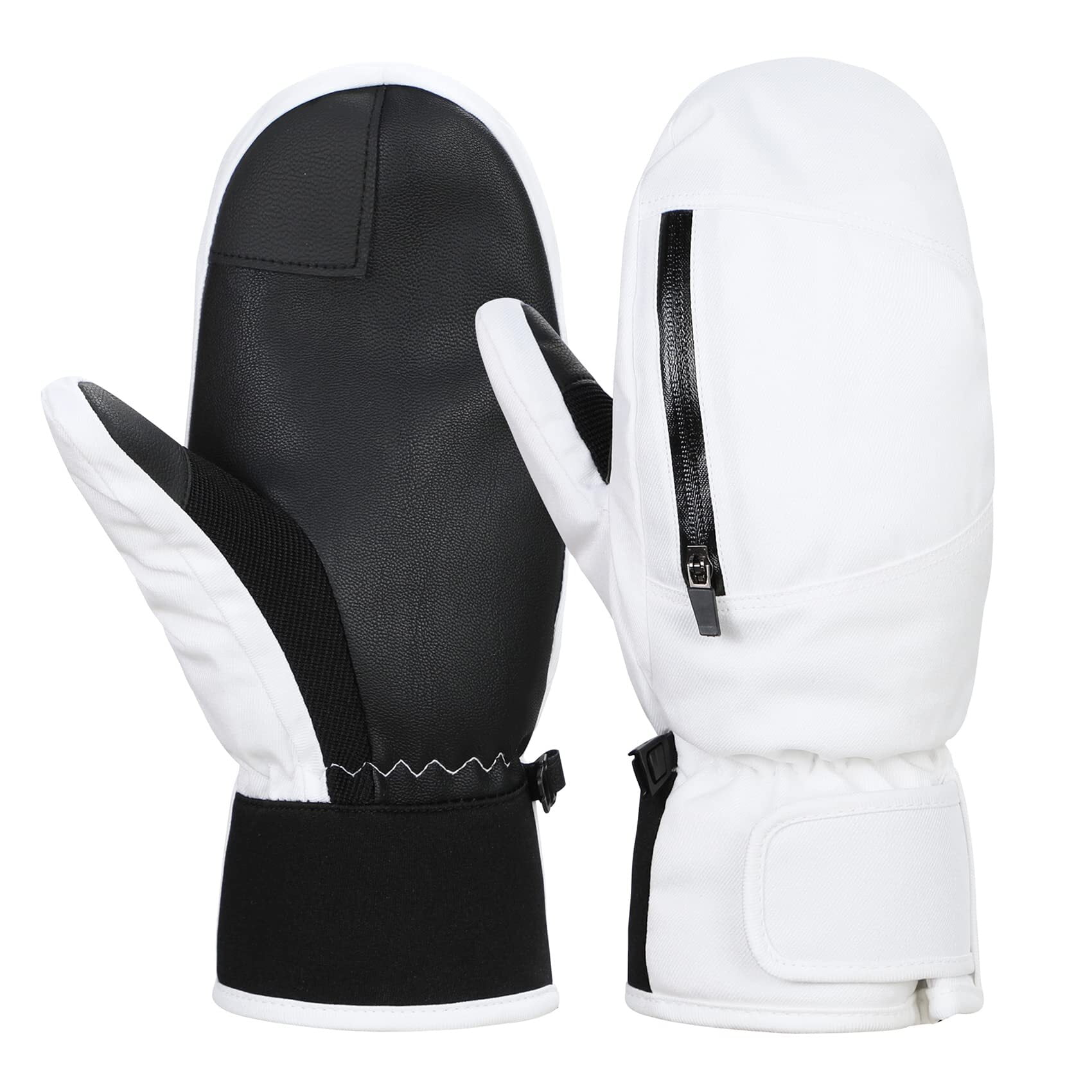 Zando Portable Waterproof Winter Mittens, White, L - Walmart.com
