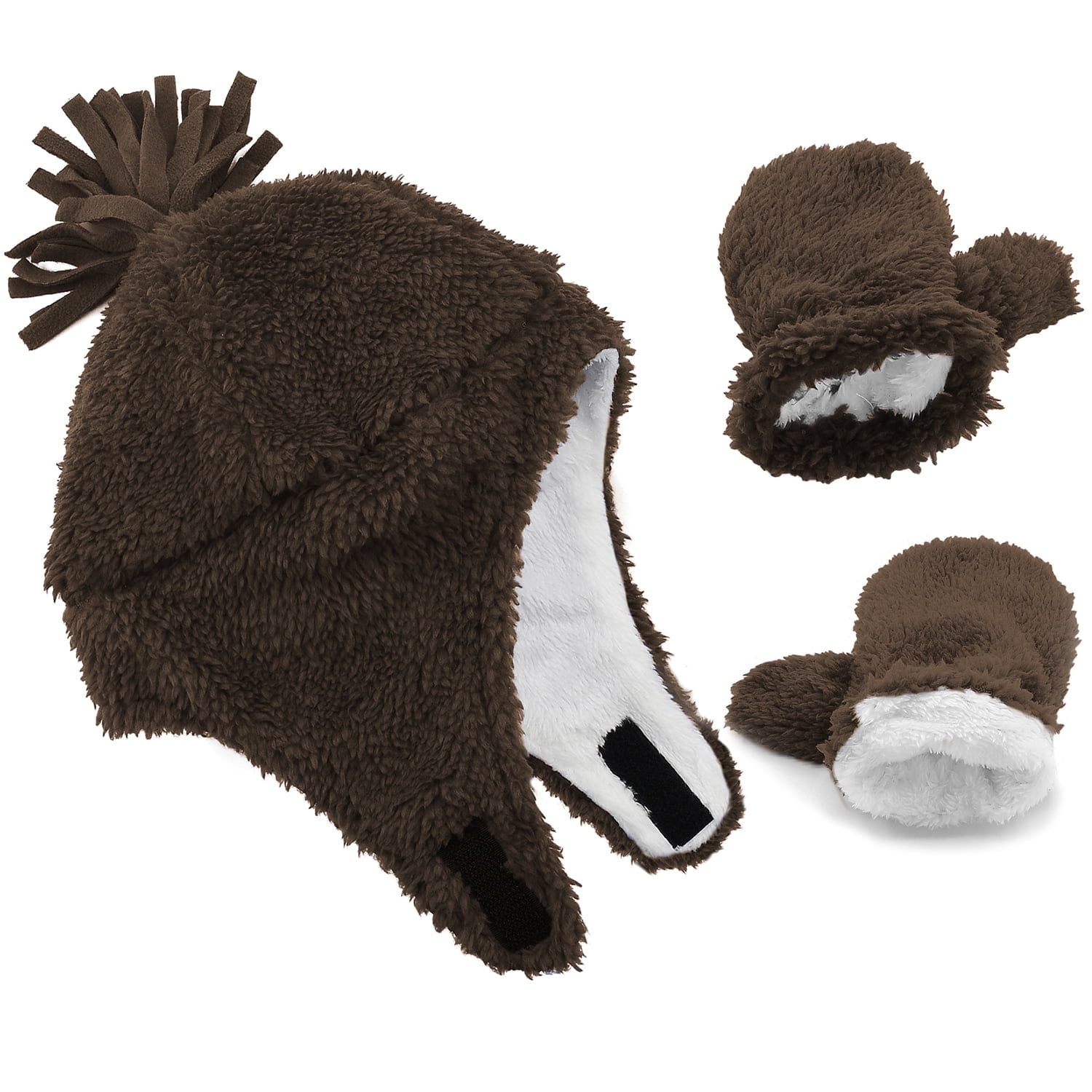 Zando Kids Beanie & Mittens Set: Winter Toddler Hat and Gloves for Boys ...