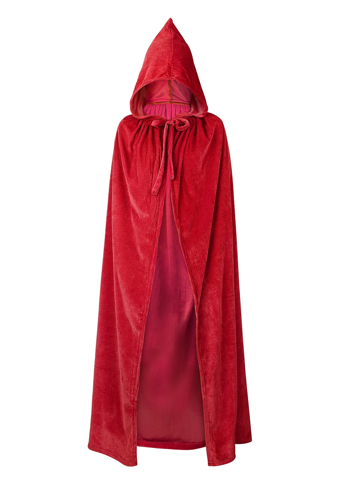 Zando Women Red Cloak with Hood Velvet Red Hooded Cloak Little Red ...