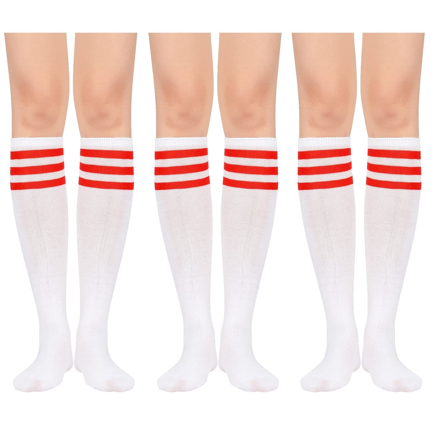 Zando 3 Pairs Womens Knee High Socks Sports Athletic Socks for Girl ...