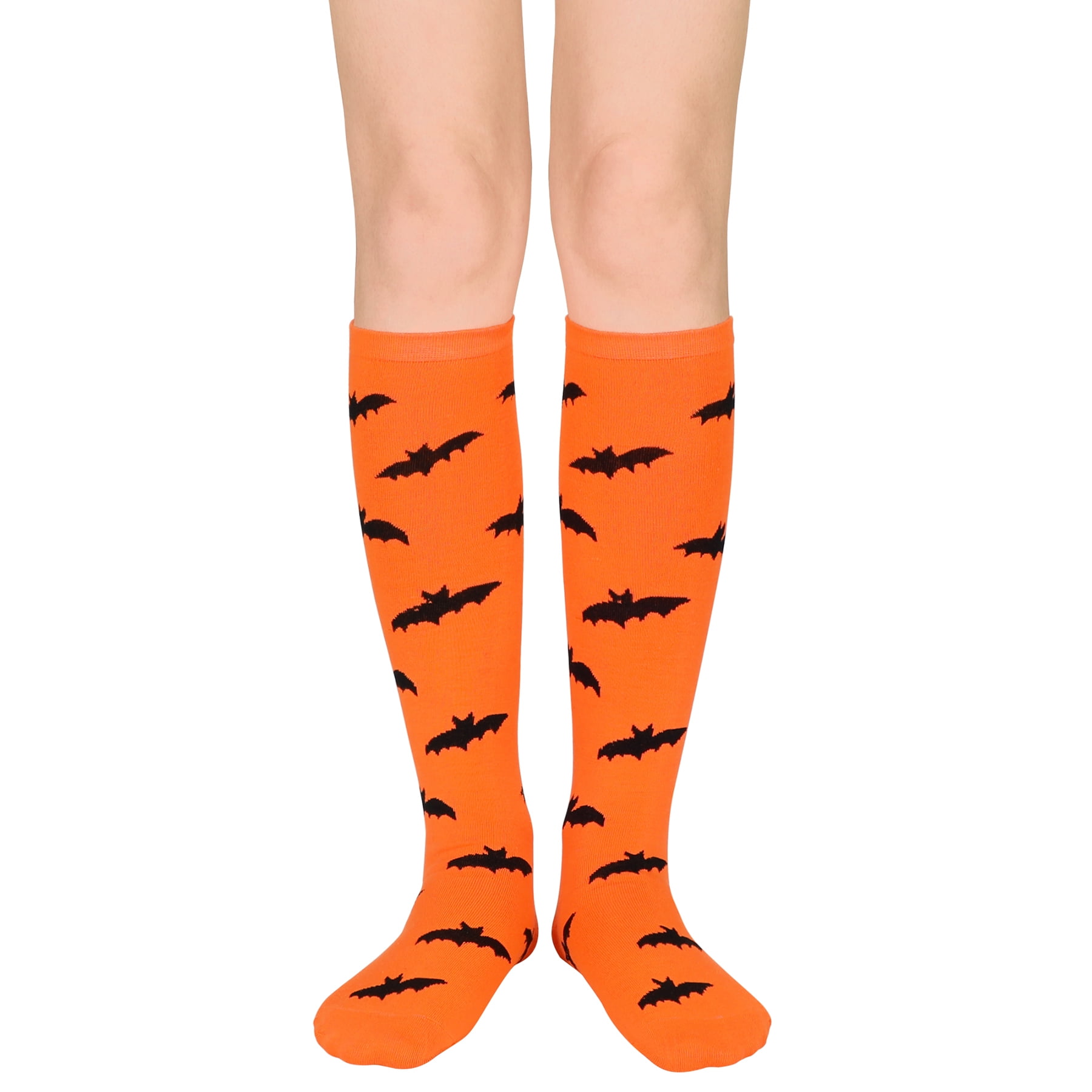 Zando Womens Knee High Socks Orange Bat Socks for Scarlet Witch Costume ...
