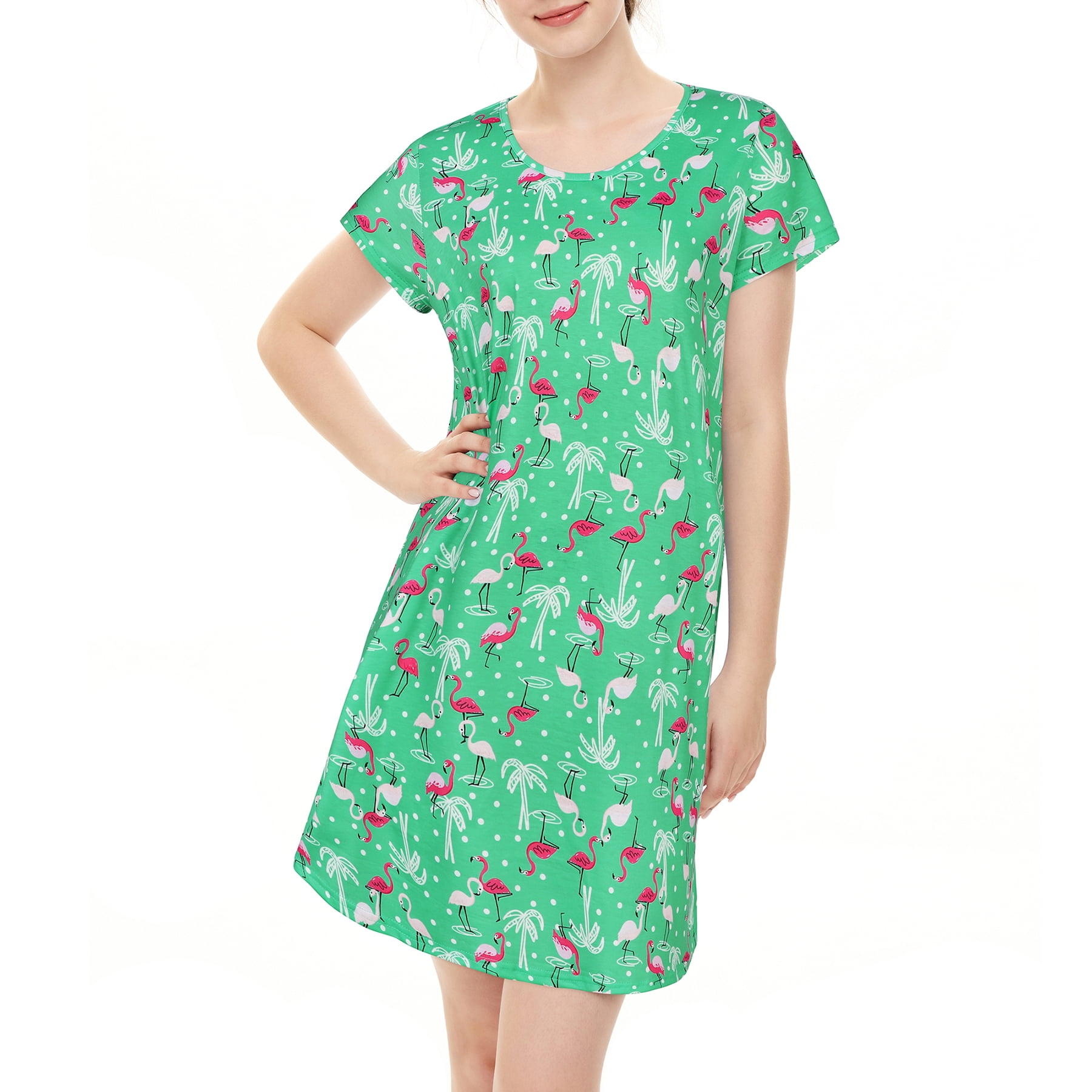 Zando Womens Nightgowns Sleepshirts Soft Long Shirts Night Gowns for ...