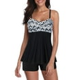 Zando Women's Tankini Swimsuit, Bandeau Top, Boy Short, Tummy Control ...