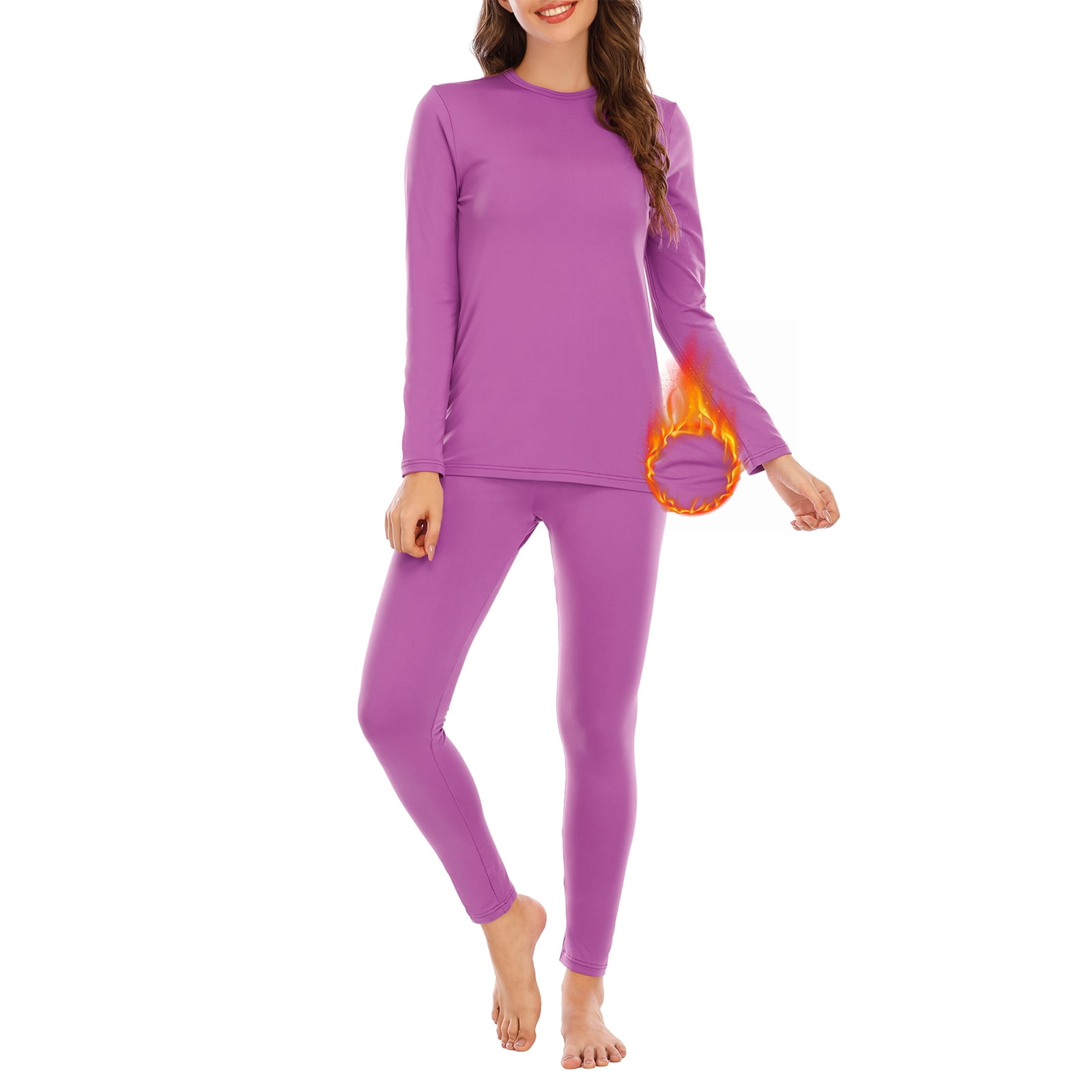 Zando Womens Thermal Underwear Sets Lightweight Soft Thermal Tights for Women Warm Base Layer ...