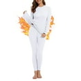 Zando Women's Thermal Underwear Set, Long Johns Fleece Lined, Ultra Soft Top Bottom, White XL ...