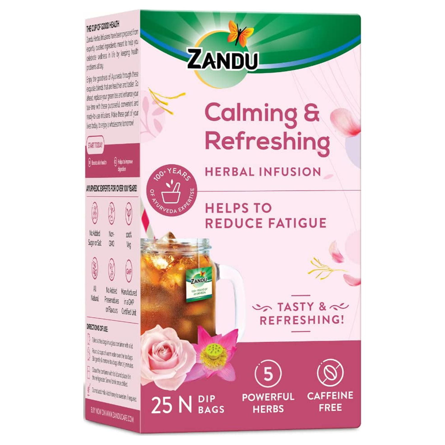 Zandu Calming & Refreshing Herbal Infusion: 1st Ayurvedic Iced Herbal Tea With Taste & Health ...