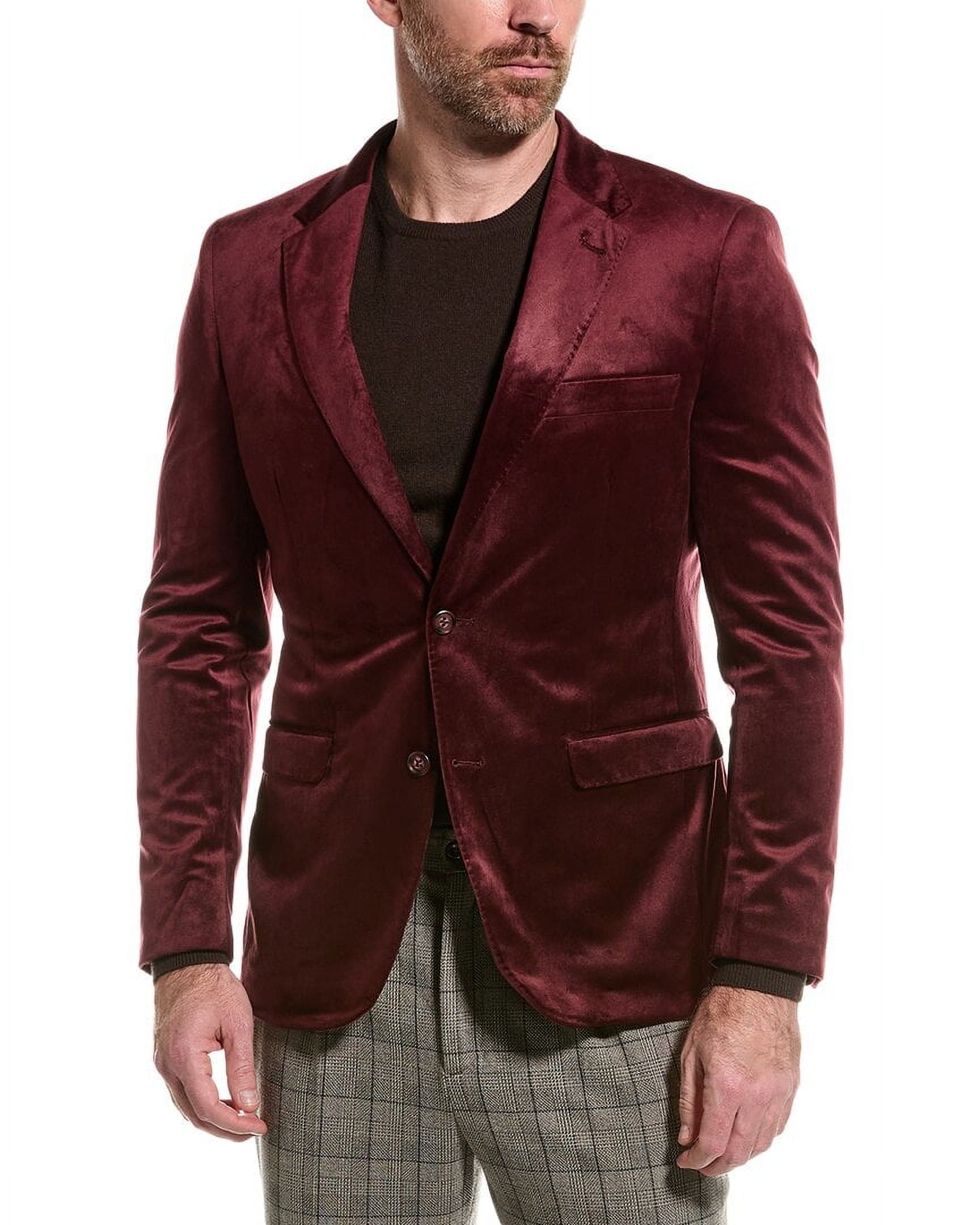 Zanetti mens Velvet Jacket, 42L, Red - Walmart.com