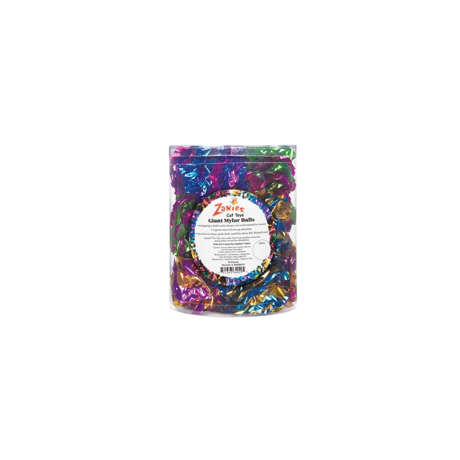 Zanies ZA Giant Mylar Ball Canister 16Pc - Walmart.com