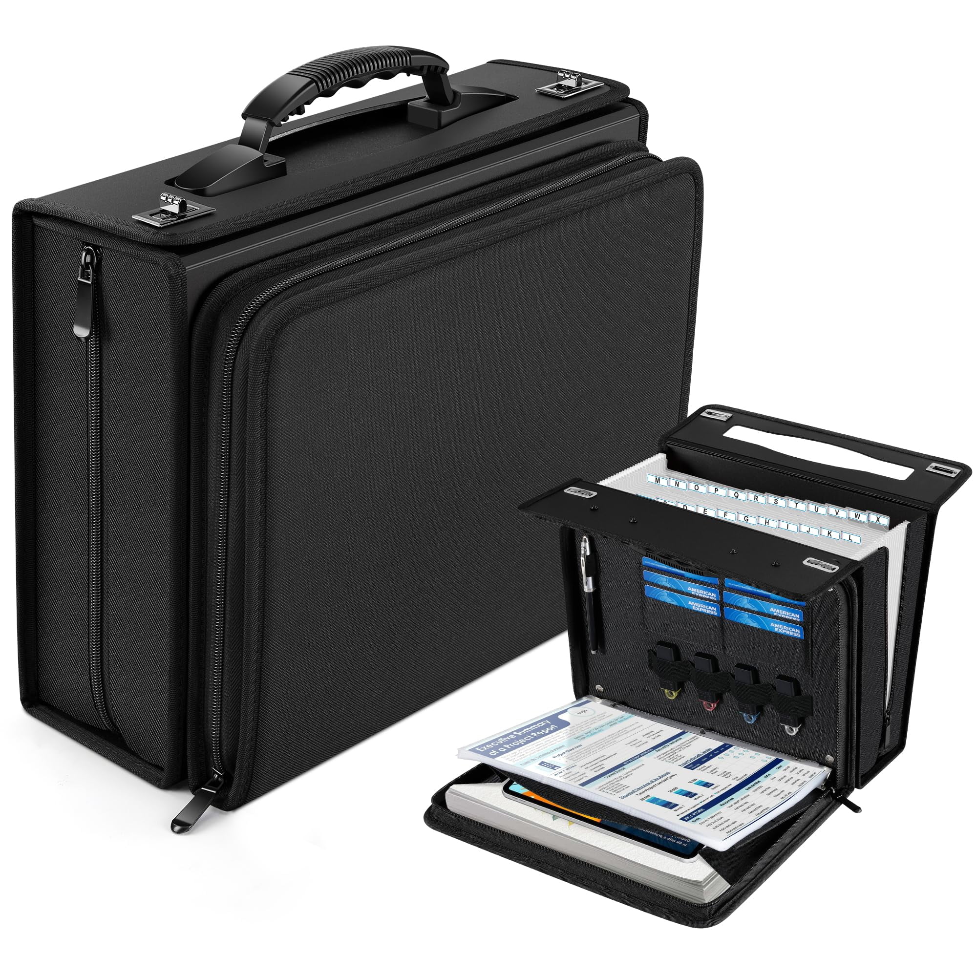 Zannaki Accordion File Organizer with Binder, Portable 24 Pockets ...