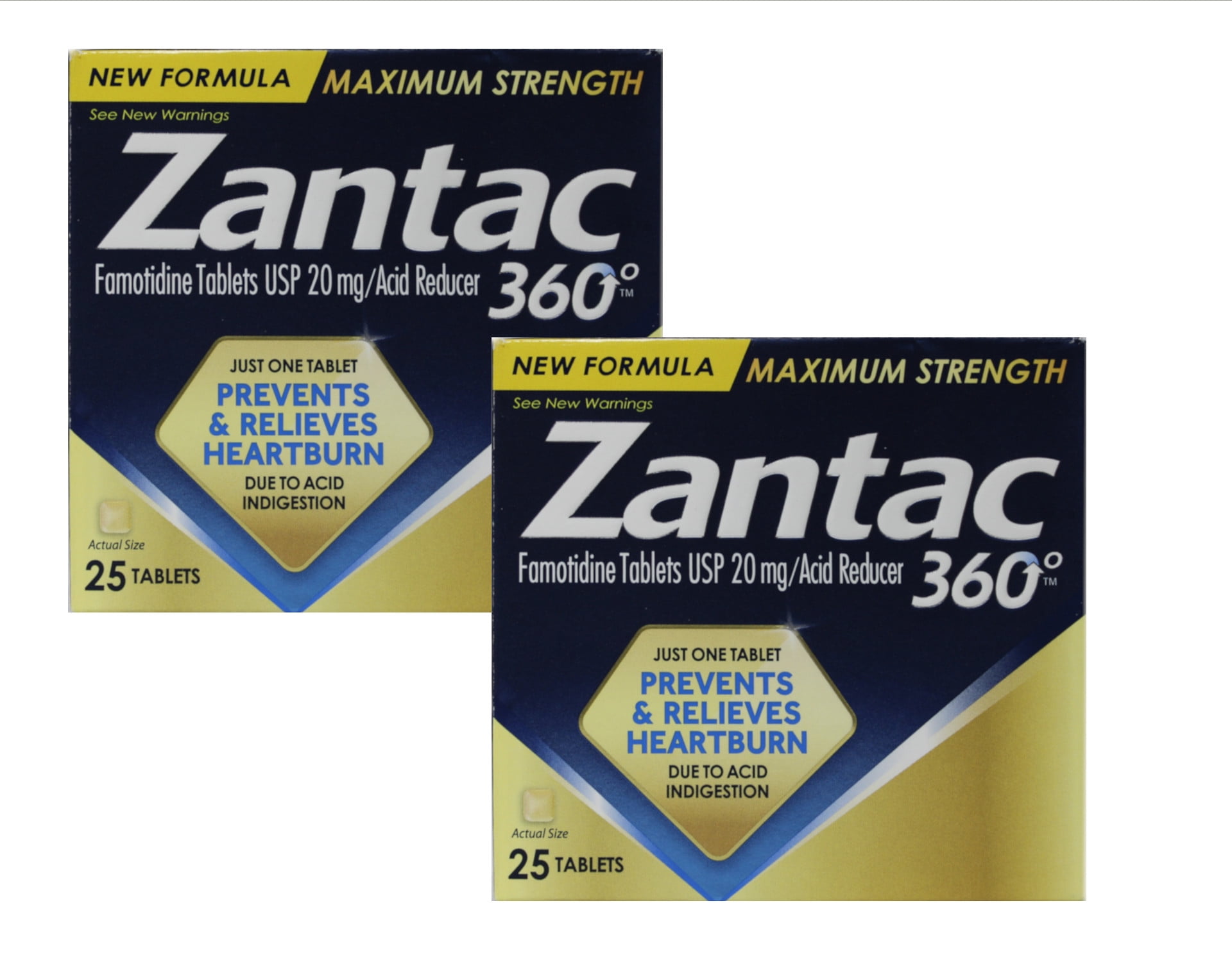Zantac 360 Maximum Strength 25 Tablets (Pack of 2) - Walmart.com