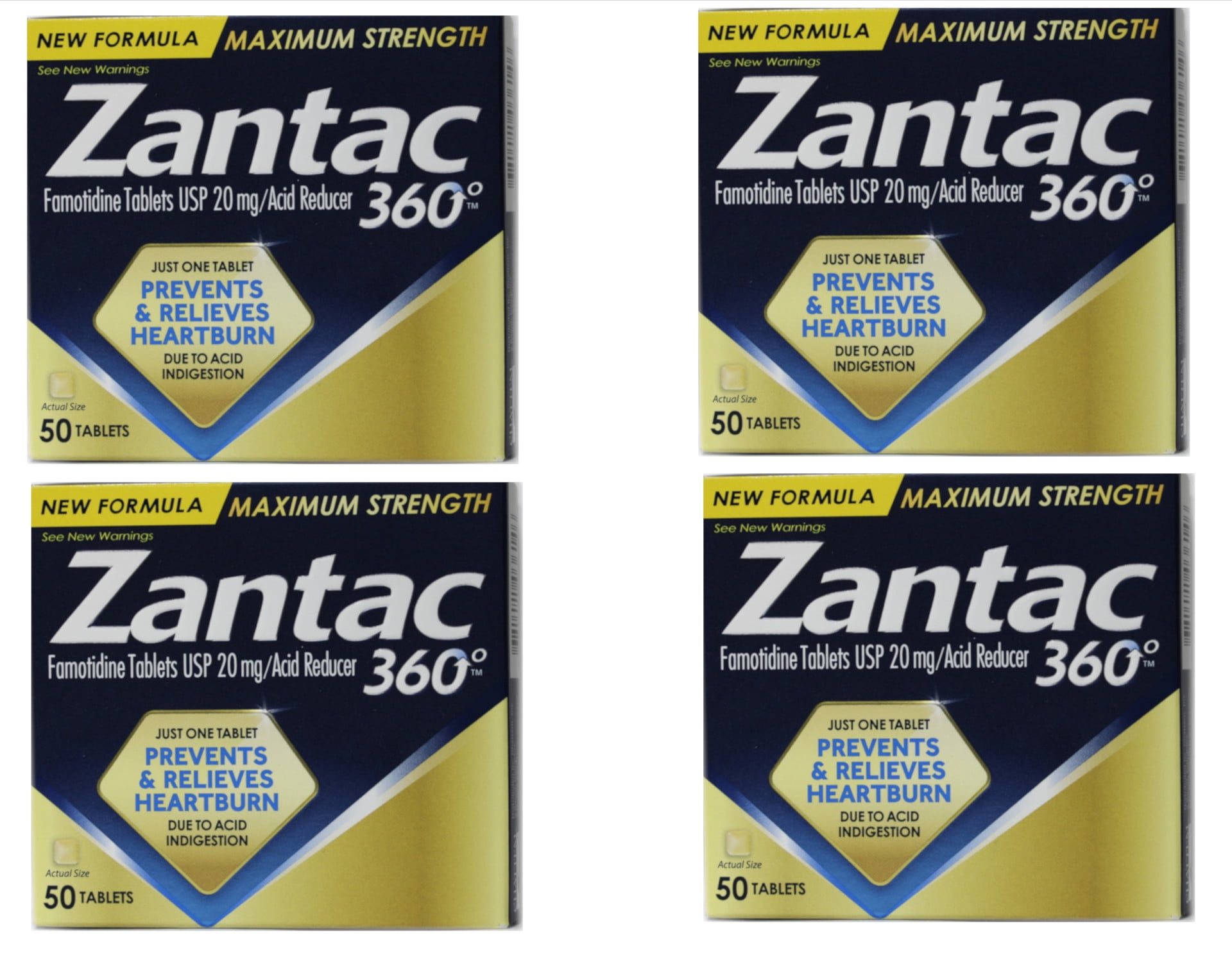 Zantac 360 Maximum Strength 50 Tablets (Pack of 4) - Walmart.com
