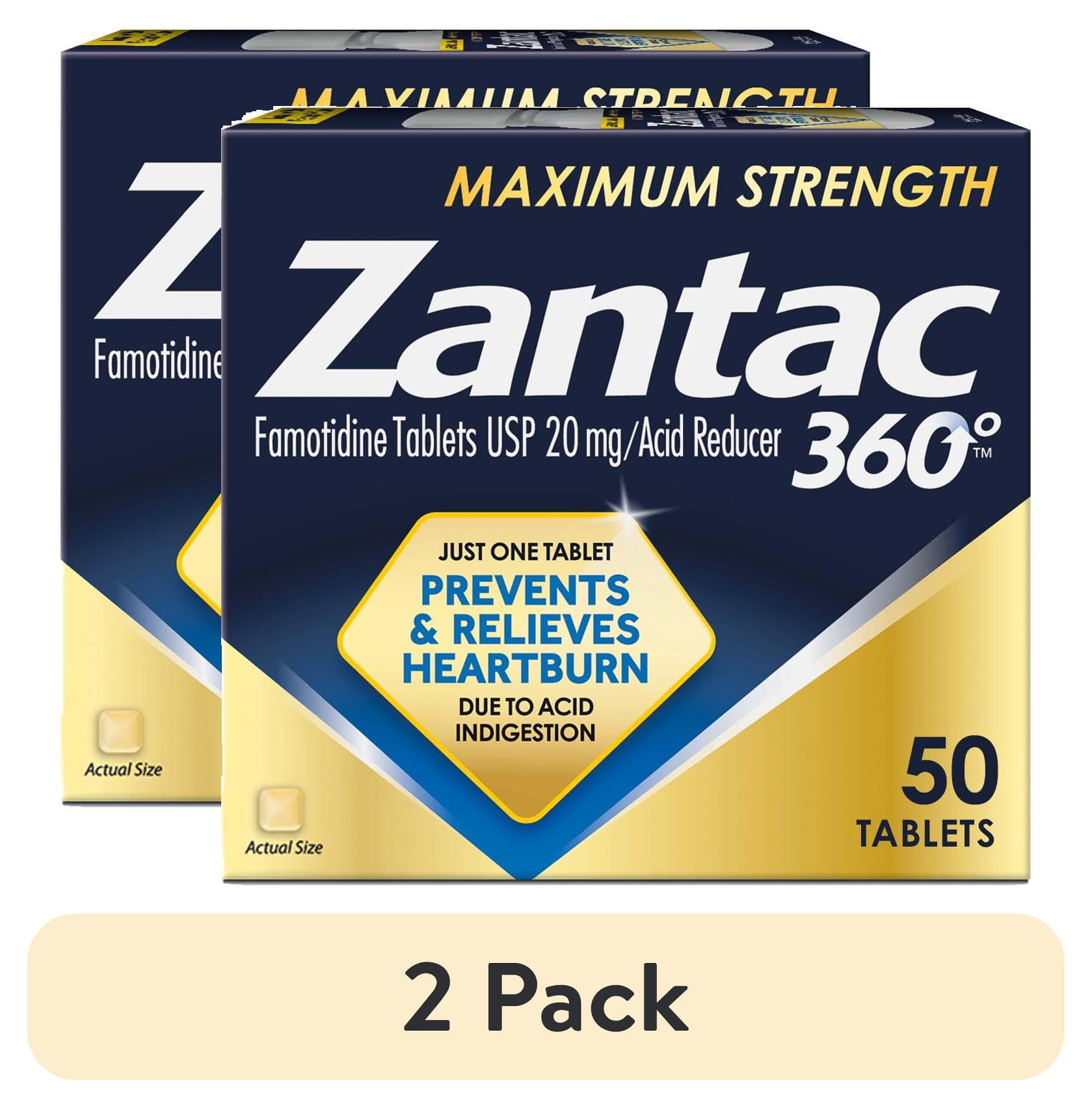 (2 pack) Zantac 360 Prevents & Relieves Heartburn 20mg Famotidine USP ...