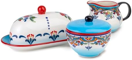 Zanzibar Collection 3-Piece Breakfast Accessory Set, Spanish Floral ...