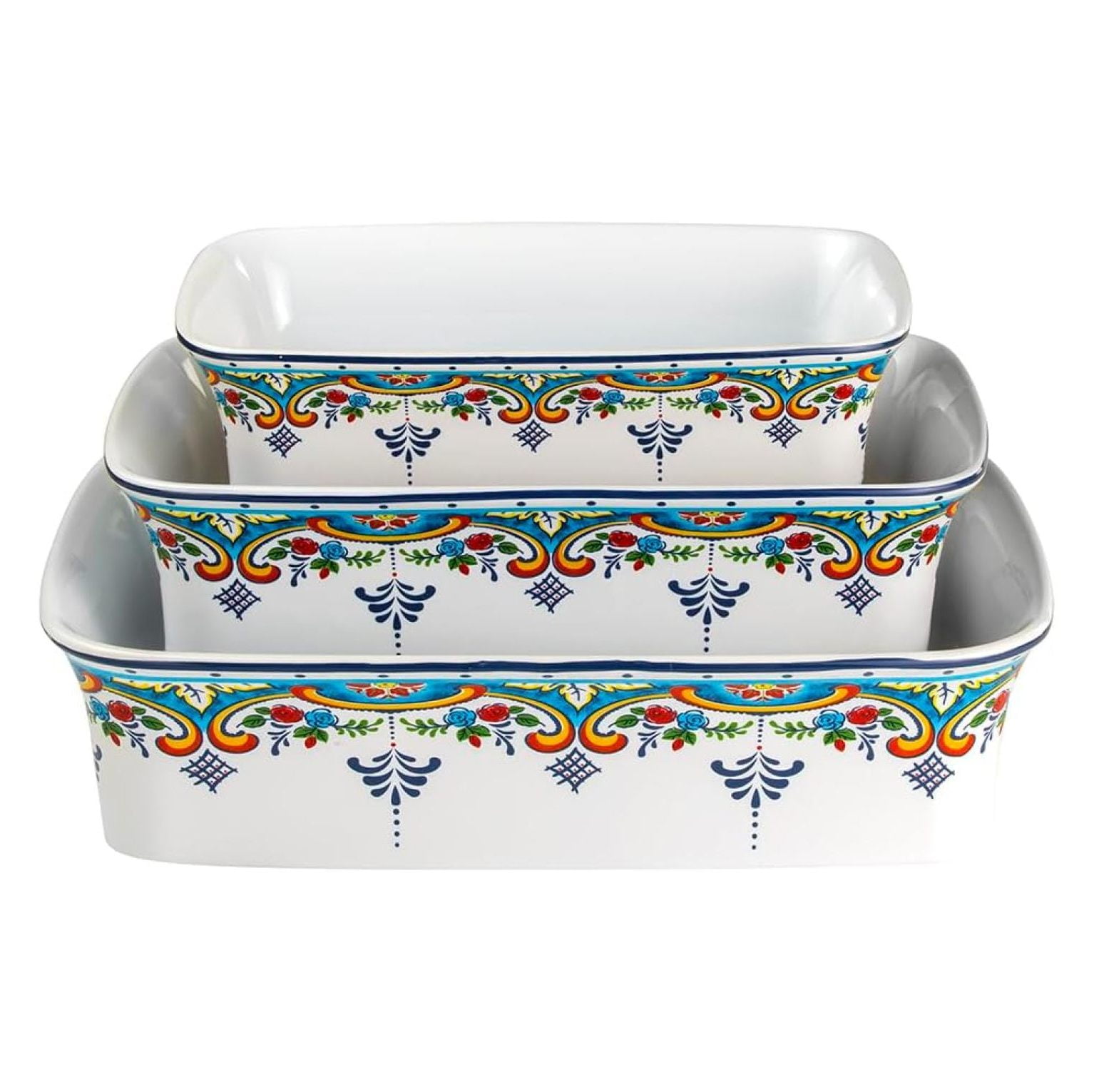 Zanzibar Collection 3-Piece Oven to Table Stoneware Casserole Dish Set ...