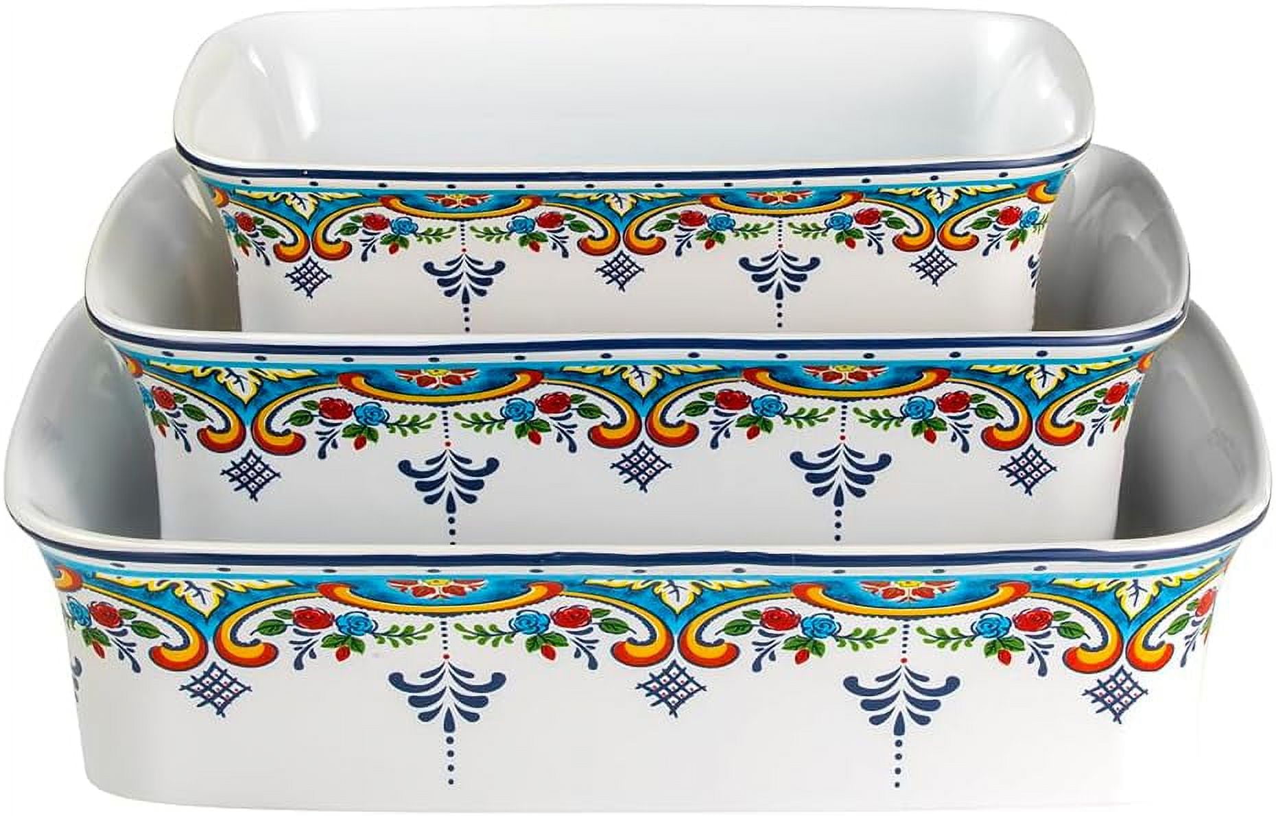 Zanzibar Collection 3-Piece Oven to Table Stoneware Casserole Dish Set ...