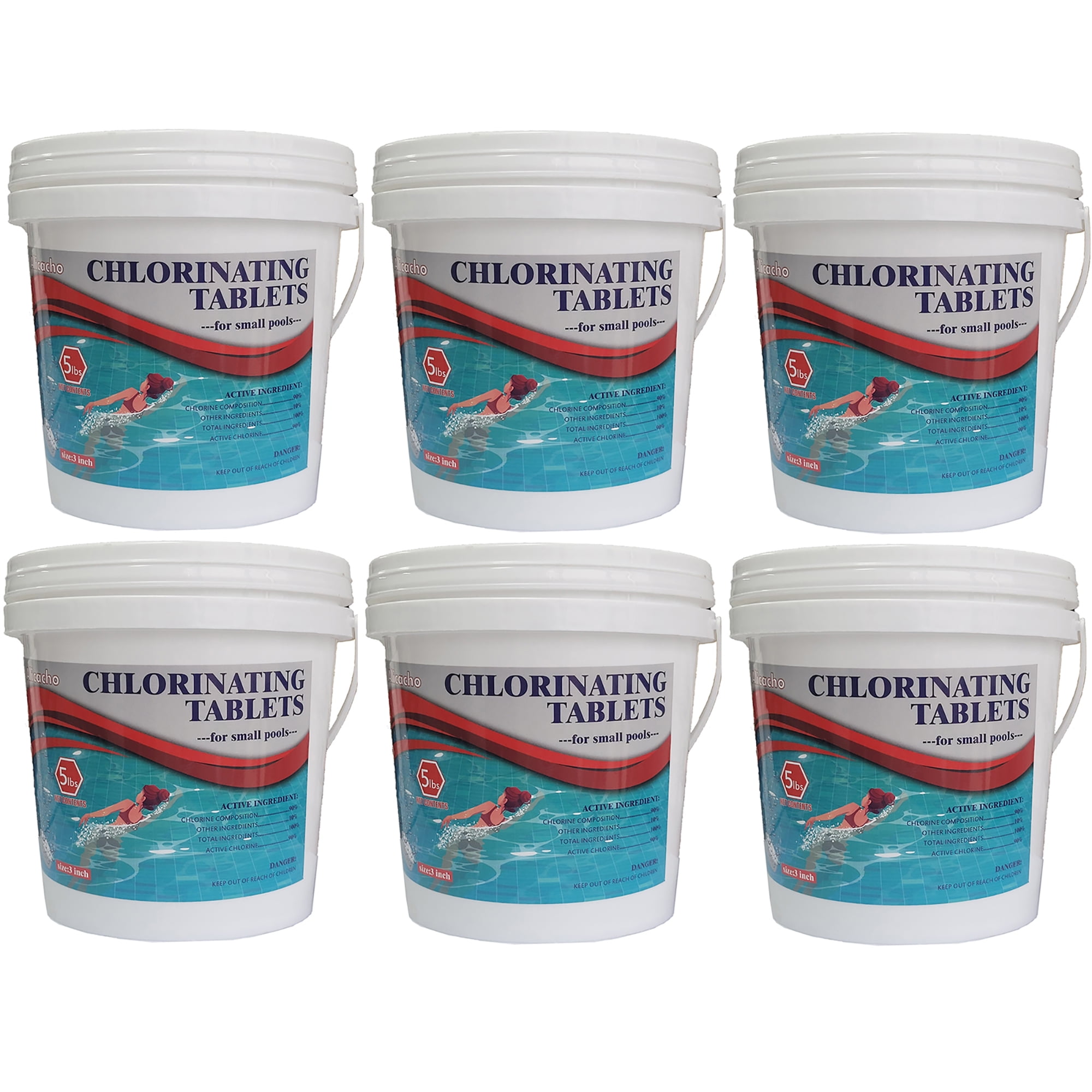 Zanzio 3" Swimming Pool Chlorine Tablets 30 lbs Chlorinating Tabs for ...