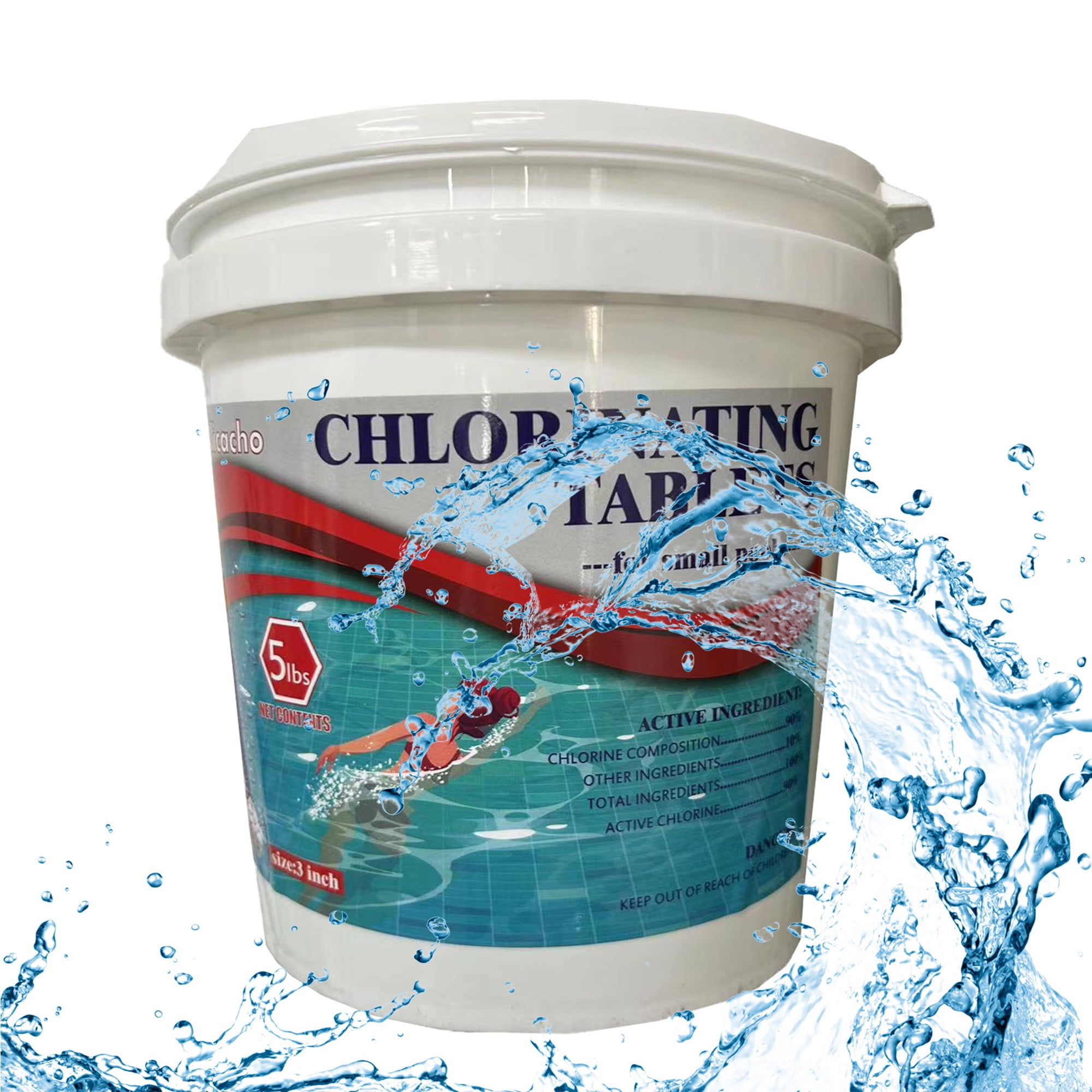 Zanzio Pool Chlorine Tablets 3 inch Pool Clean Tablets 5 lb ...