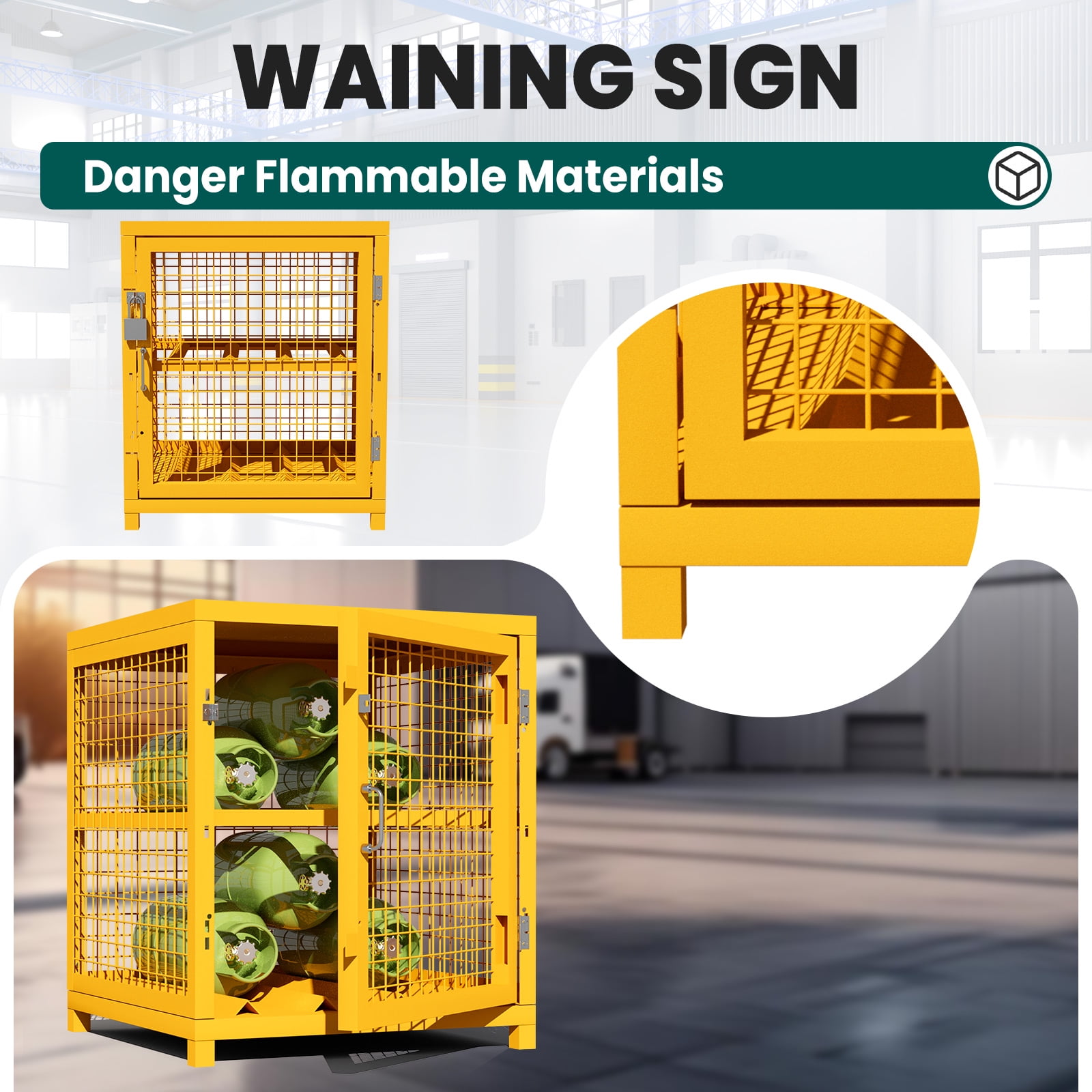 Zaocaiou, Horizontal Cylinder Locker, Holds 4 x 33 lbs Tanks ...