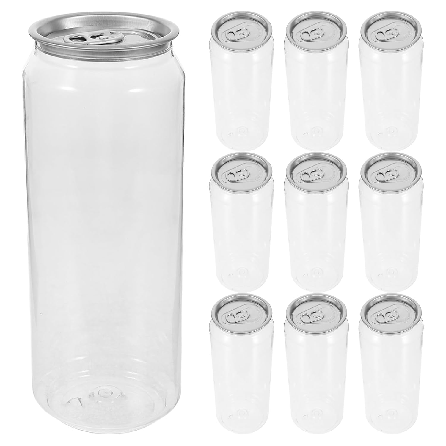 Zaoz 10pcs Empty Plastic Juice Bottles with Caps, Clear Beverage ...