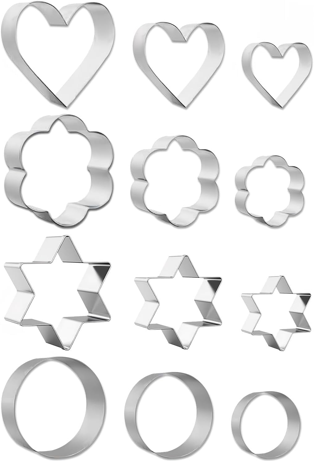 Zaoz 12Pcs Cookie Cutter,Metal Cookie Cutters Set for Decoration of ...