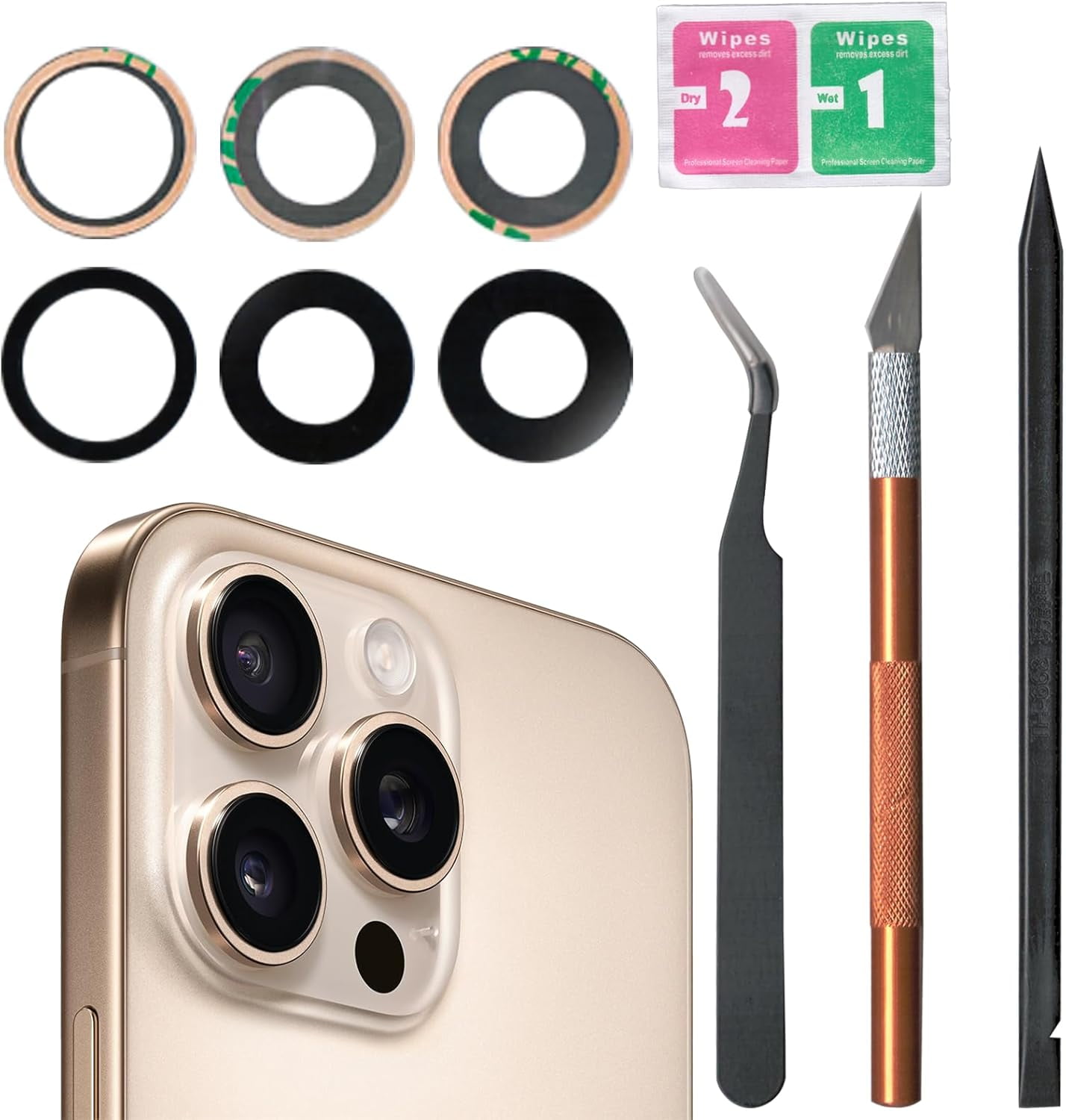 Zaoz 16 Pro Back Rear Camera Lens Glass Replacement for iPhone 16 Pro ...