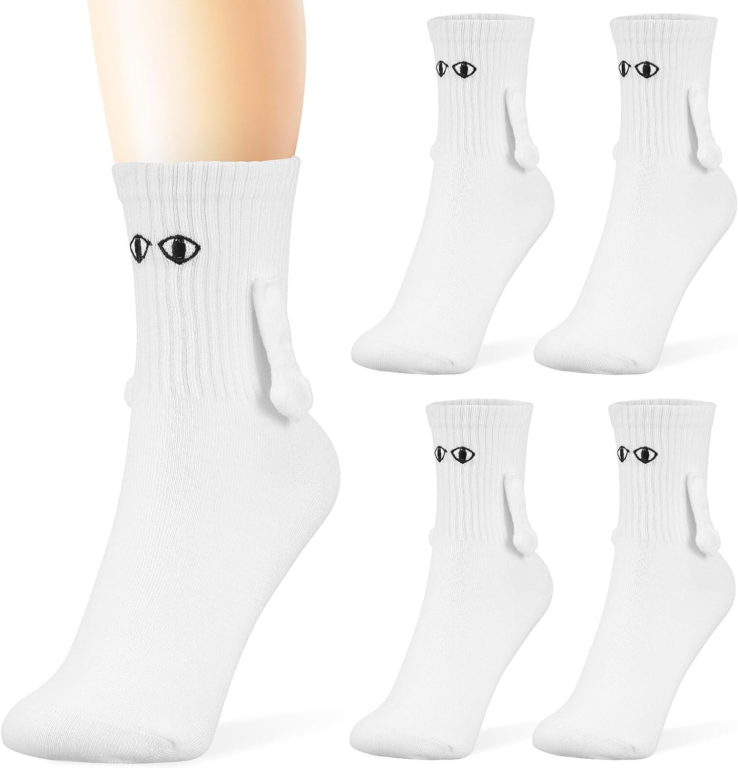 Zaoz 2 Pairs Holding Hands Socks Funny Cotton Socks Couple Magnetic ...