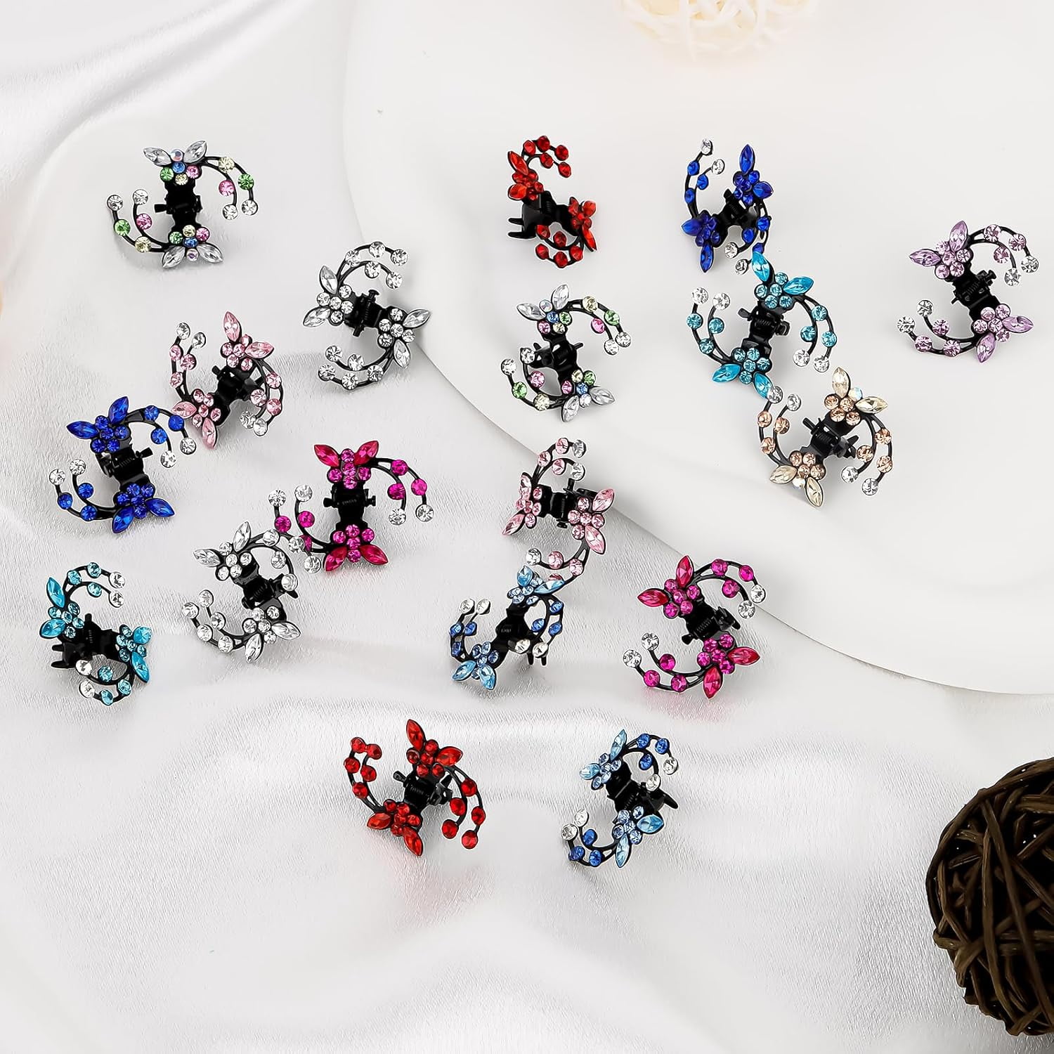 Zaoz 20 Pcs Hair Claw Clips Butterfly Clips for Hair Cute Rhinestone ...