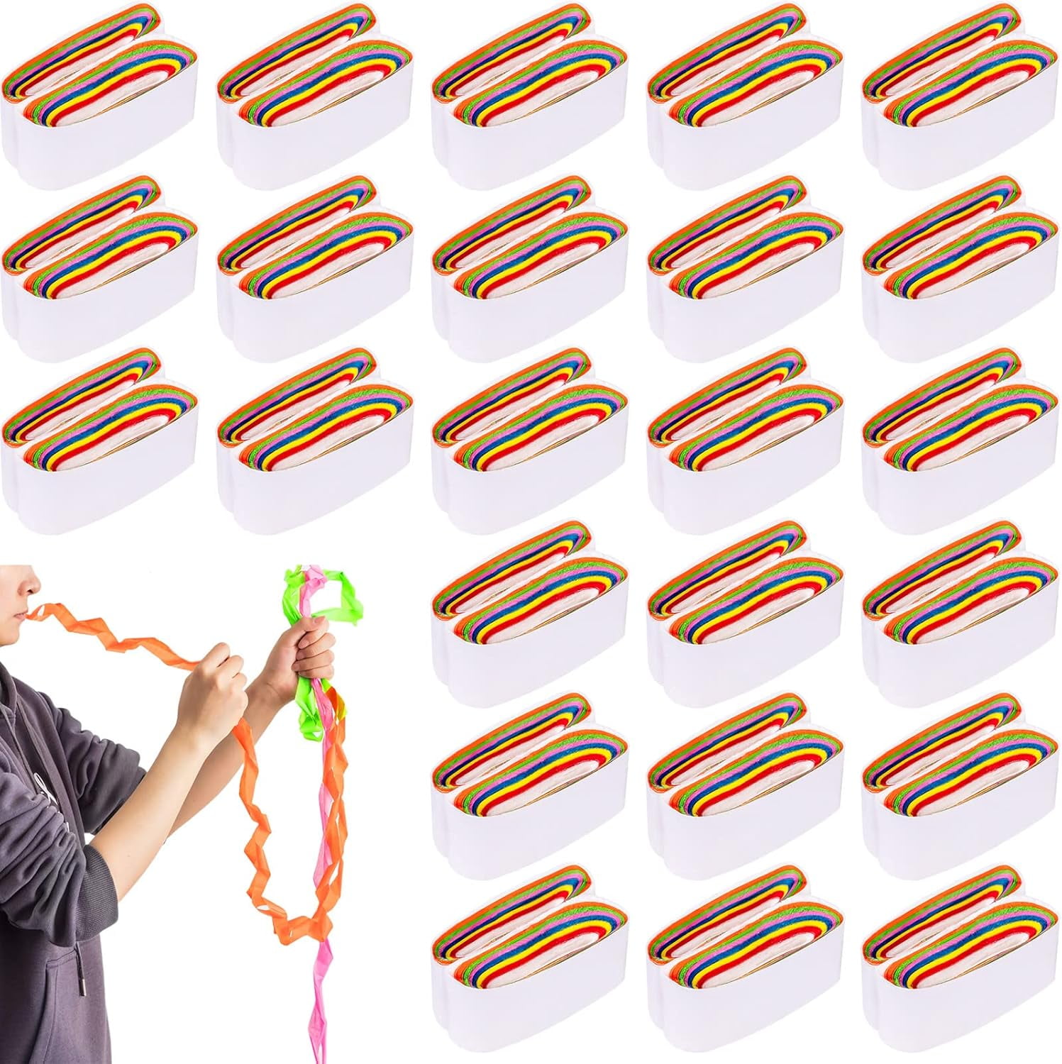 Zaoz 24 Pieces Mouth Coils Vomit Paper Magic Tricks Clown Magician ...