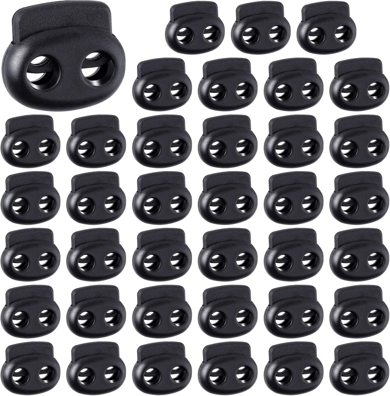 Zaoz 38pcs Double Hole Cord Lock, Spring Plastic Slider Toggle Clip ...