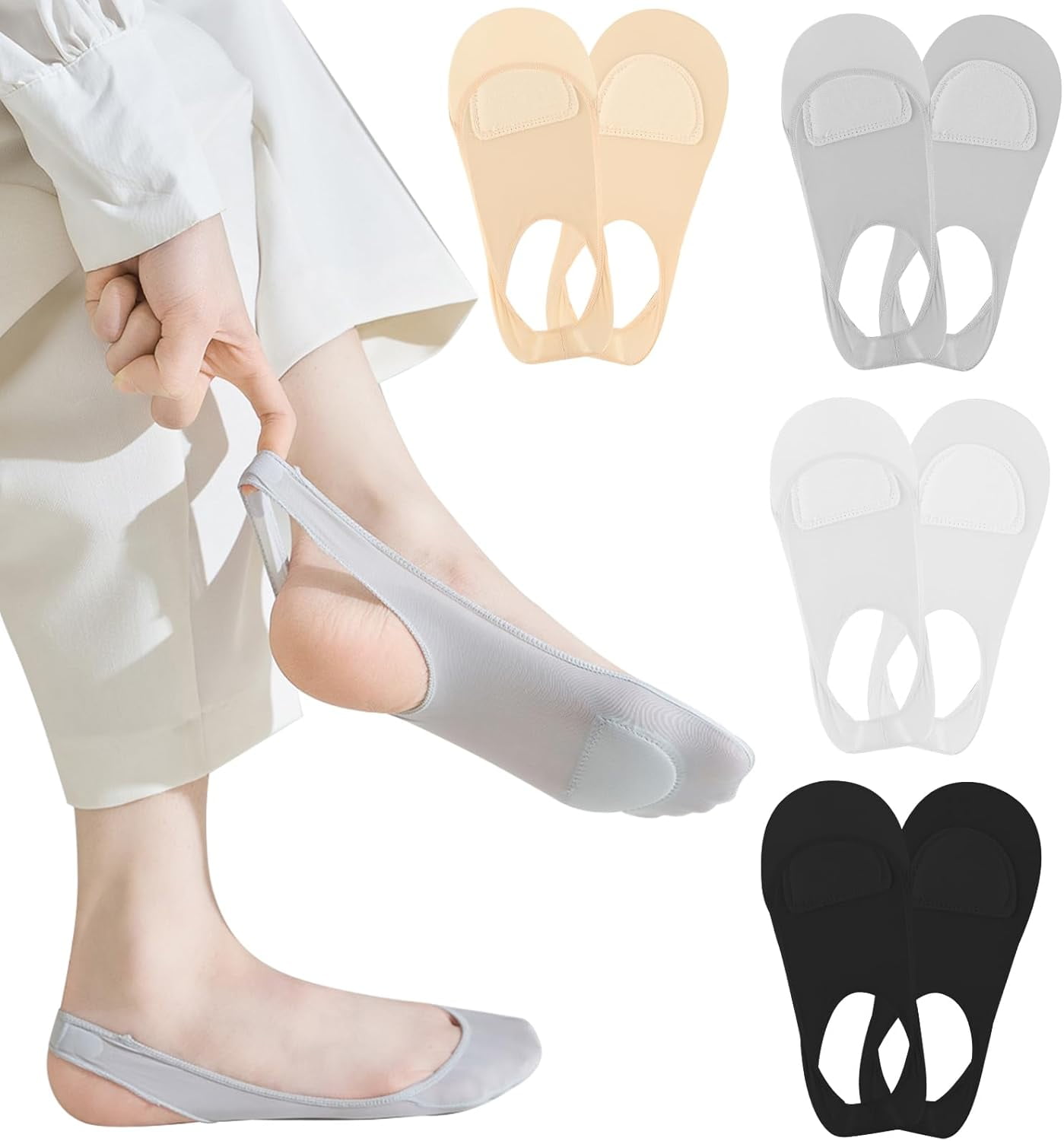 Zaoz 4 Pairs Sock-Style Metatarsal Pads Women Ball of Foot Cushions ...