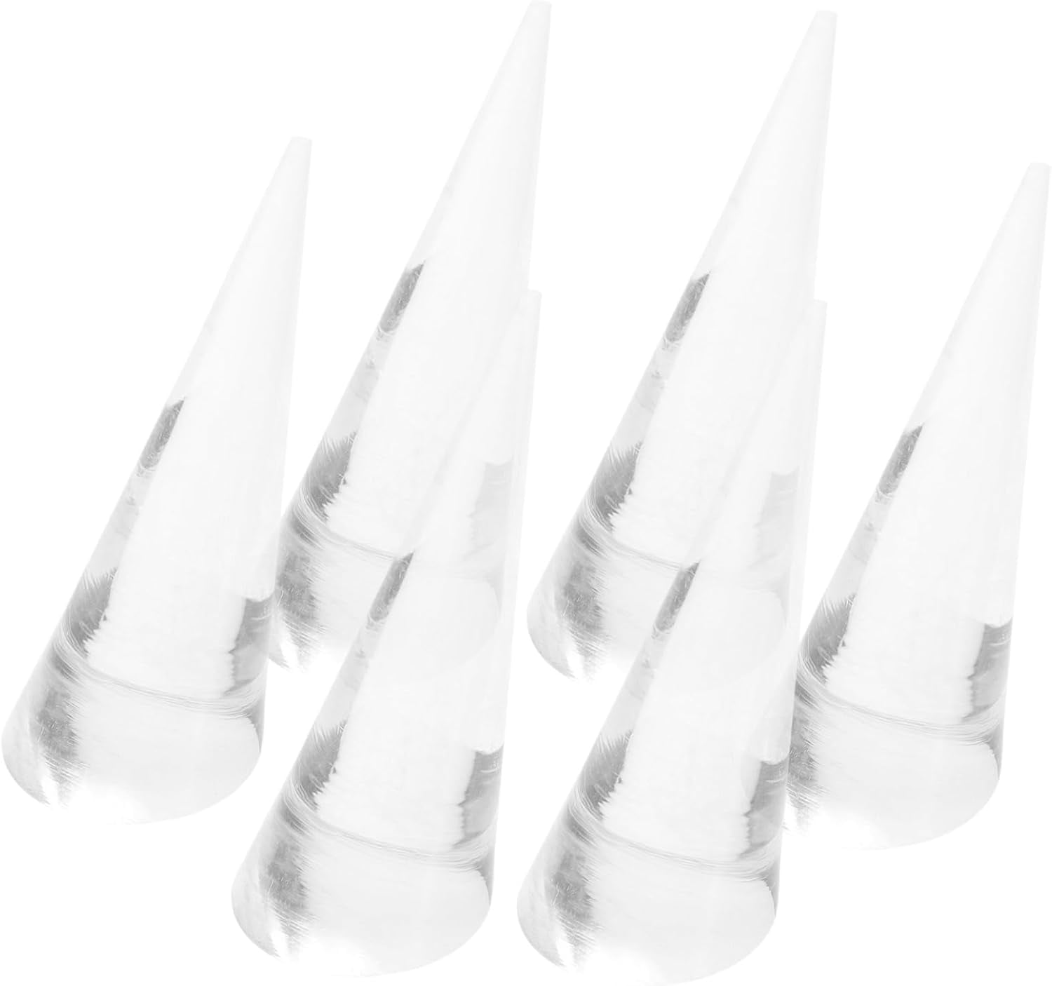 Zaoz 6pcs Acrylic Cone Ring Display Stand Solid Cone Shaped Jewelry ...