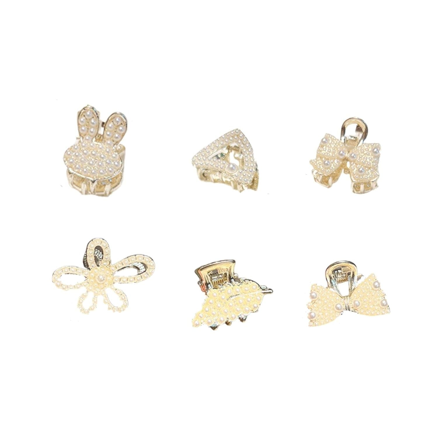 Zaoz 6pcs Pearl Mini Claw Clips - Bangs Styling Claw Clips Cute Hair ...