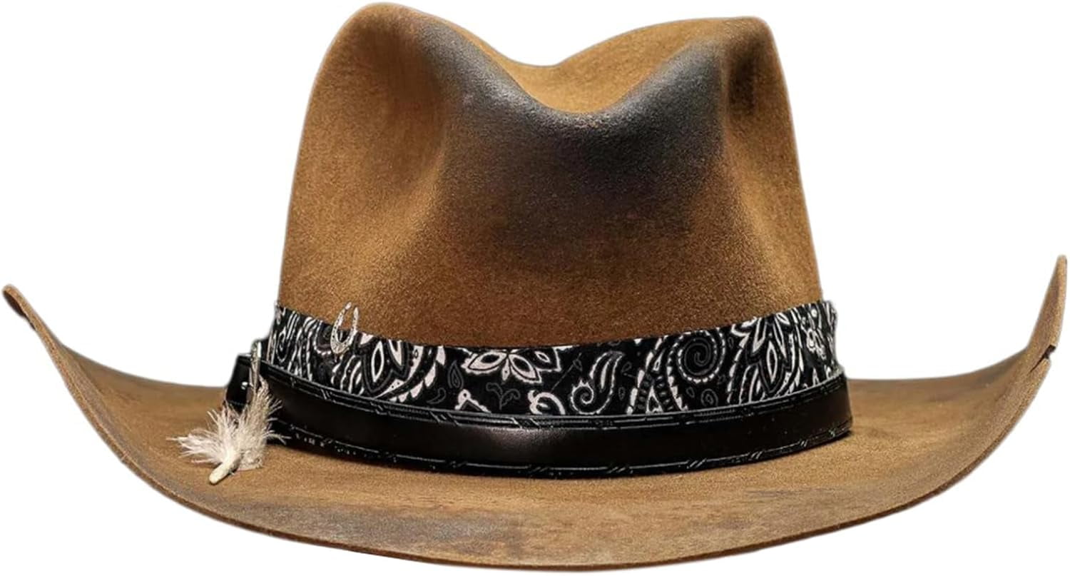 Zaoz Fedoras Hat Wide Brims Wool Hat Magicians Hat Cowboy Hat Stage ...