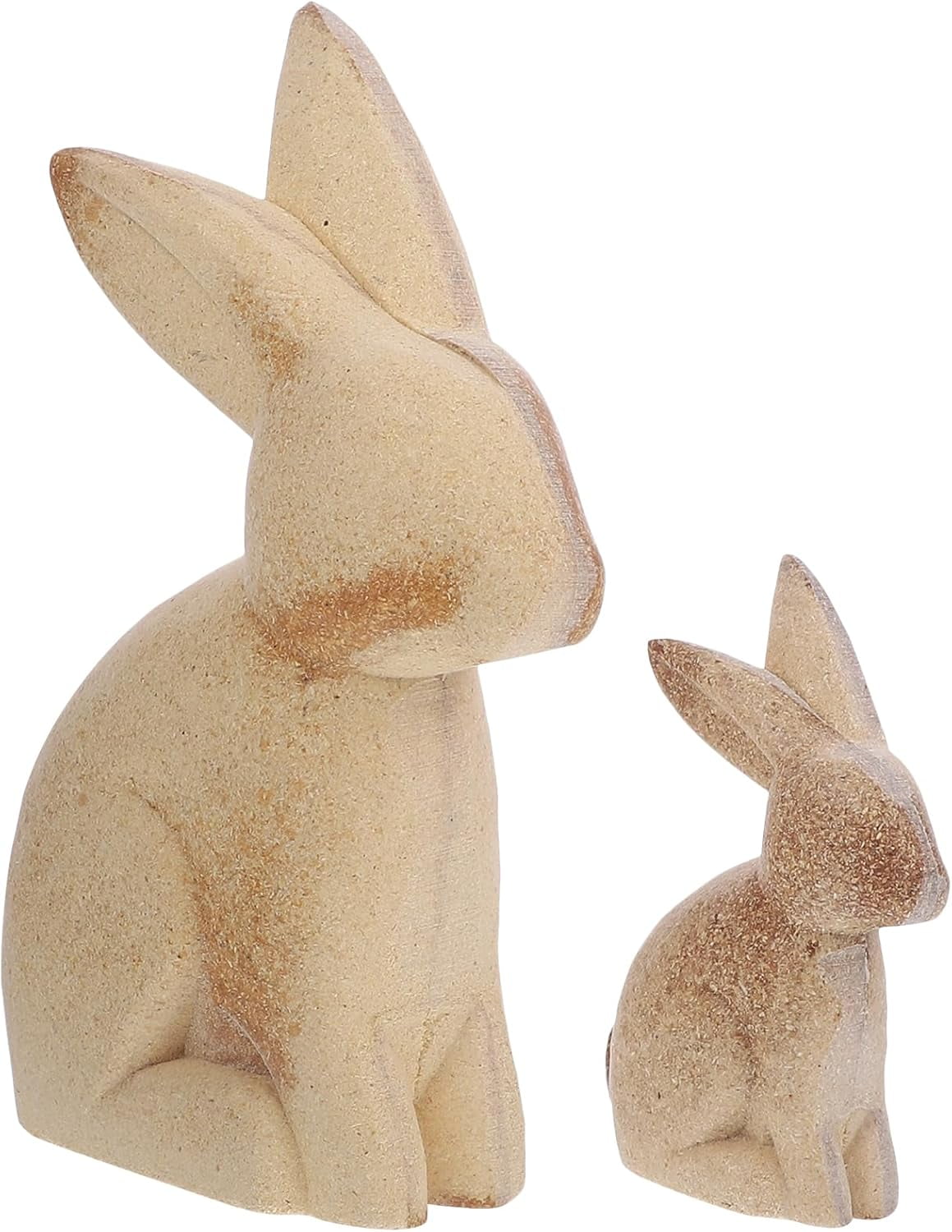 Zaoz Home Decoration Ornaments 1 Pair Unfinished Wooden Rabbit Wood ...