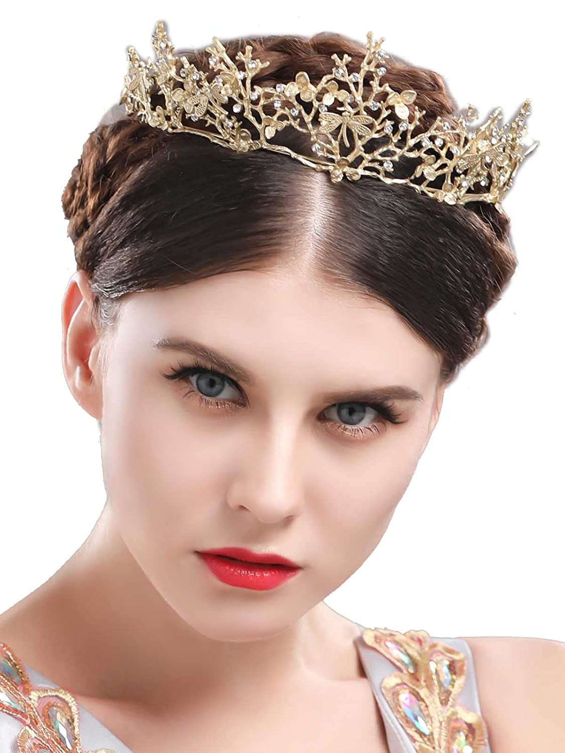 Zaoz Leiothrix Rhinestone Crowns and Tiaras Baroque Butterfly Wedding ...