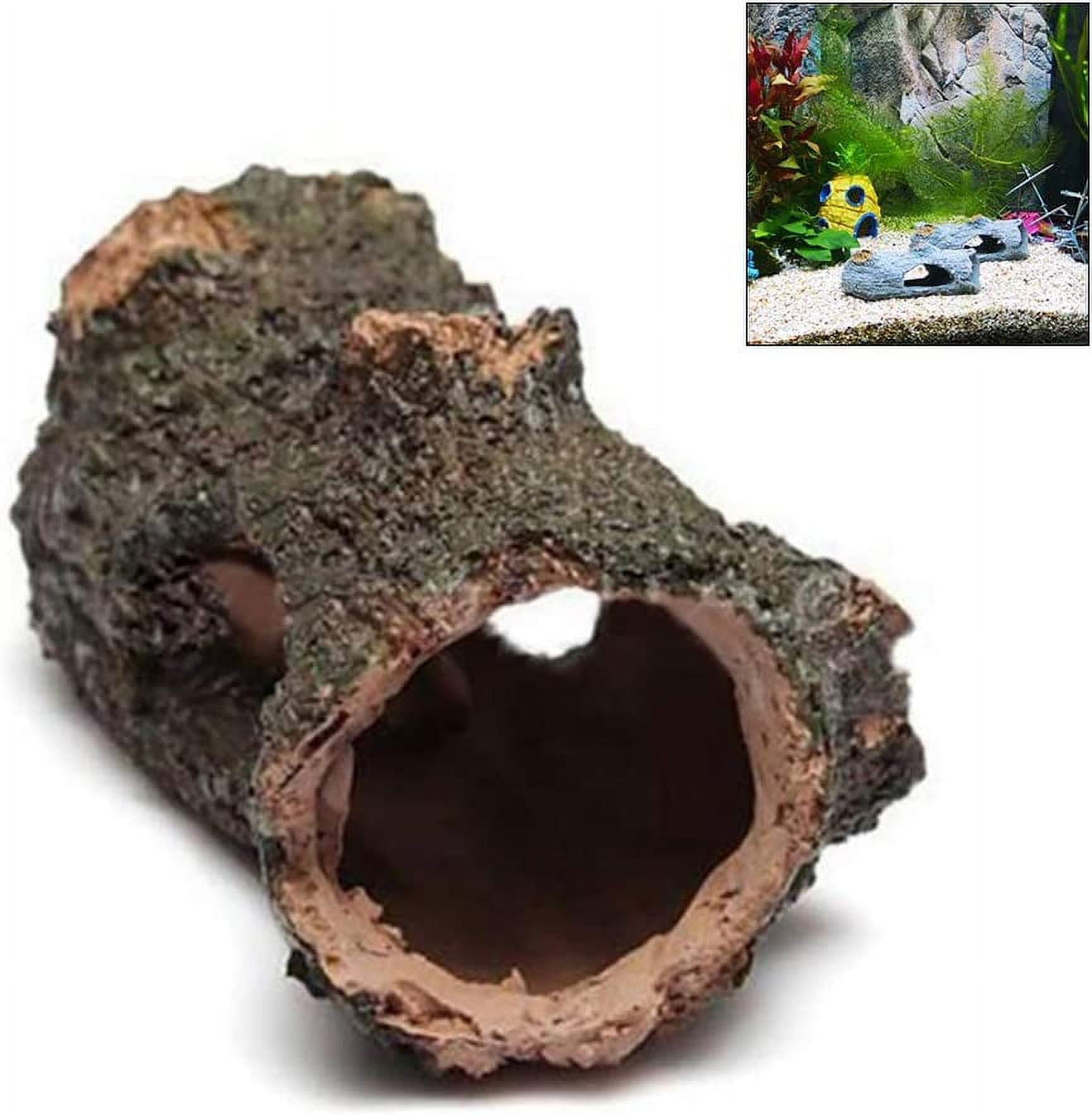 Zaoz Log Hollow Tree Trunk Ornament, Artificial Wood Fish House ...