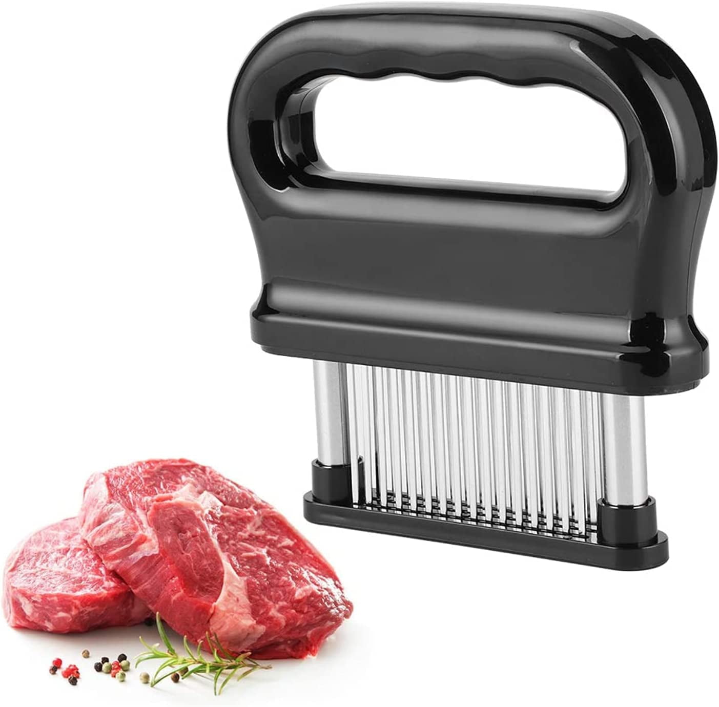 Zaoz Meat Tenderizer, Kitchen Meat Pounder with 48 Stainless Steel ...